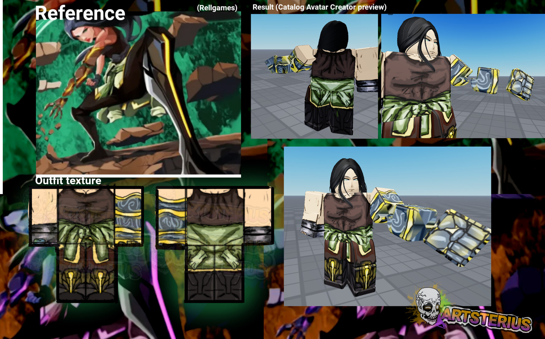 ArtStation - Kuro fan OC roblox outfit design concept