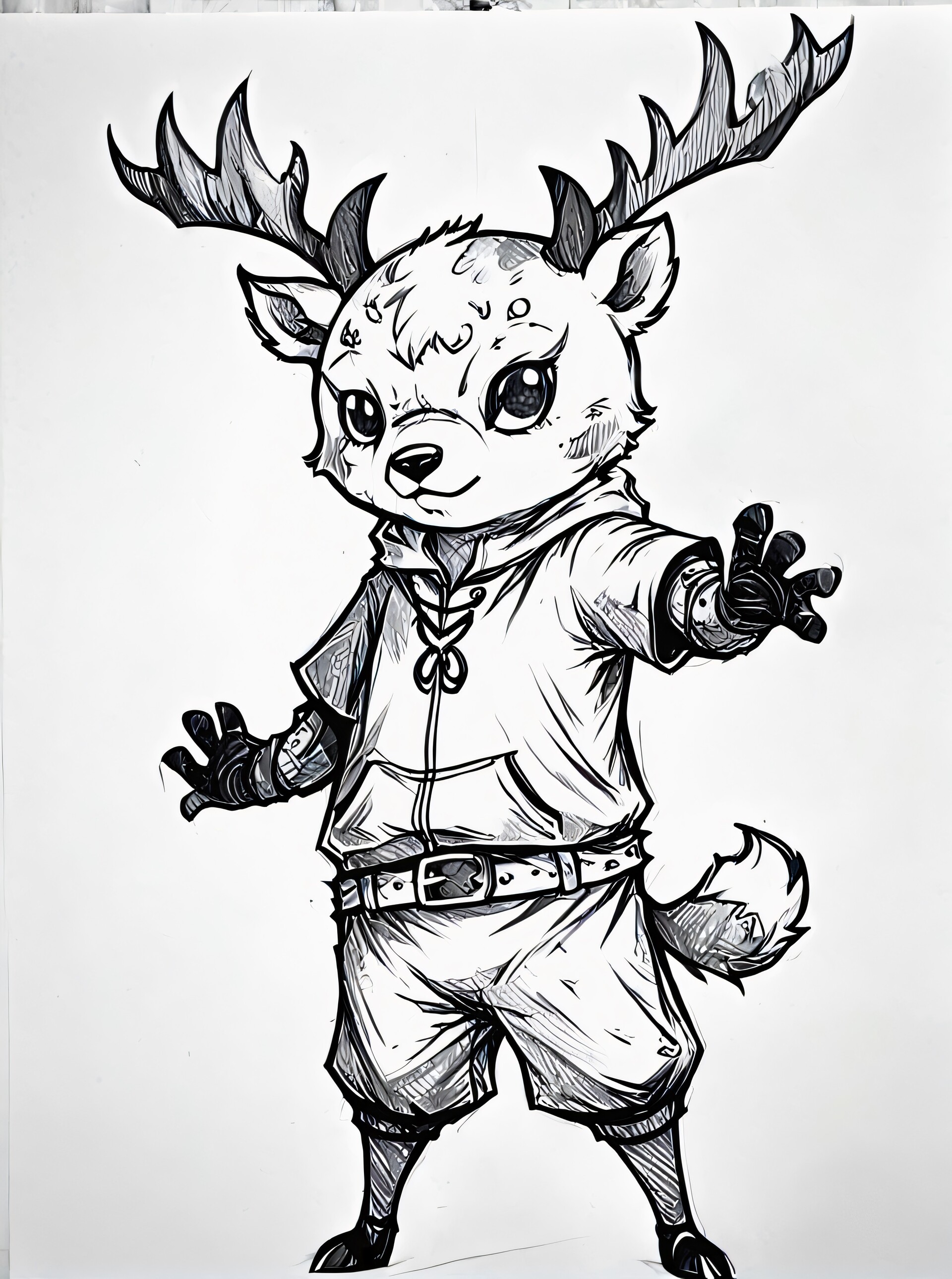 JirenArt - +410 Deer Sketch Reference Images | Sketch Series Vol.01