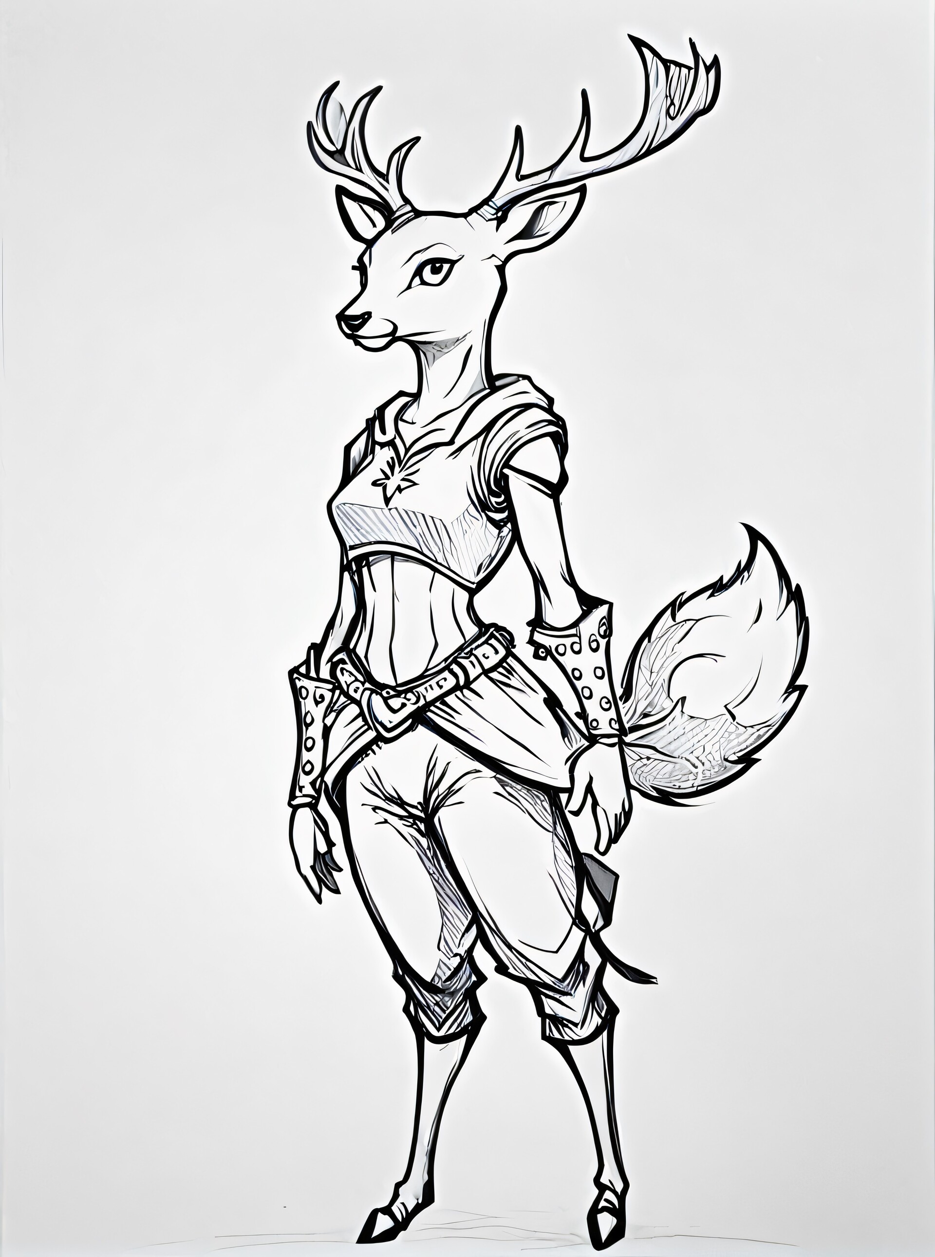 JirenArt - +410 Deer Sketch Reference Images | Sketch Series Vol.01