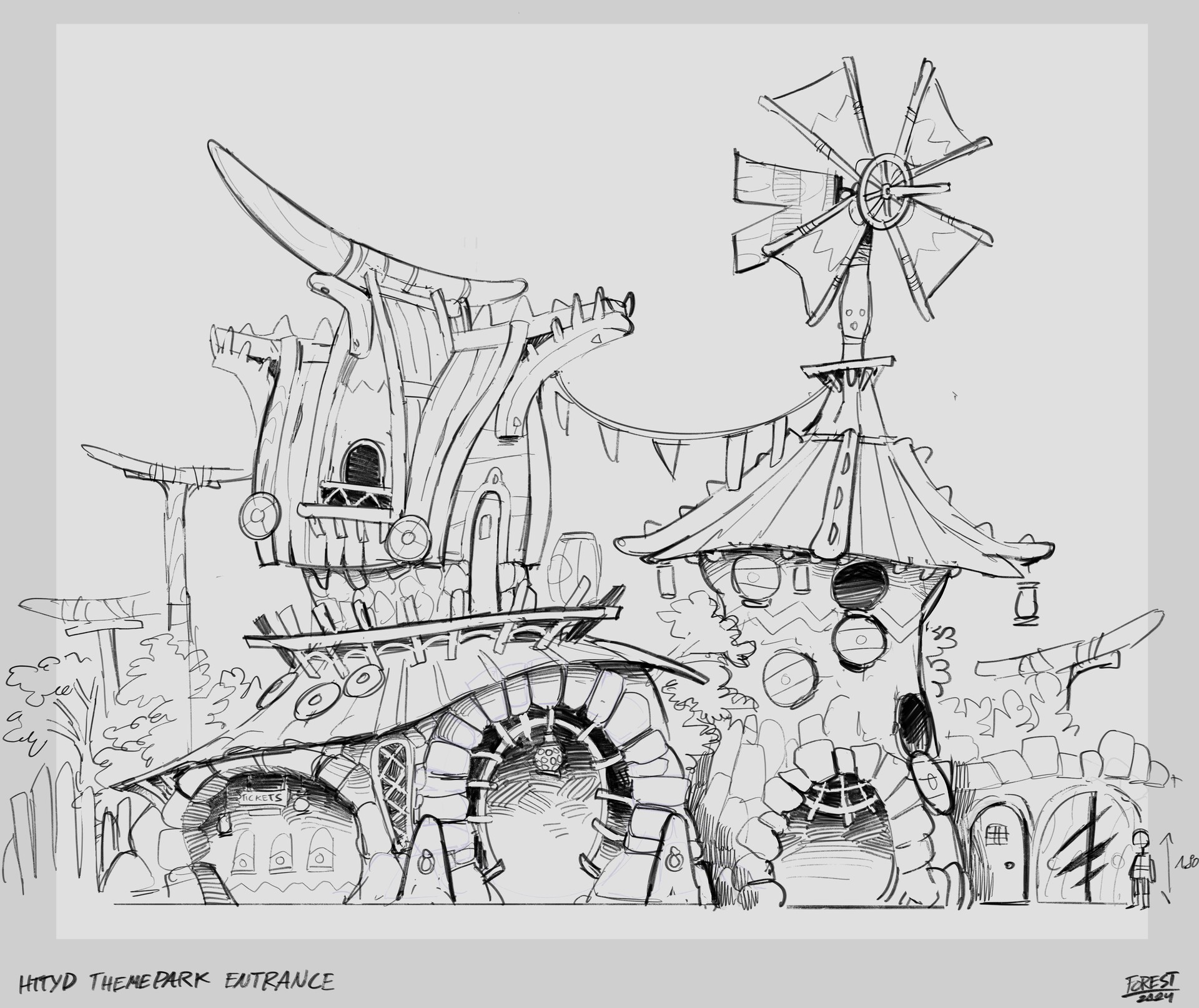 ArtStation - Theme park buildings sketch collection
