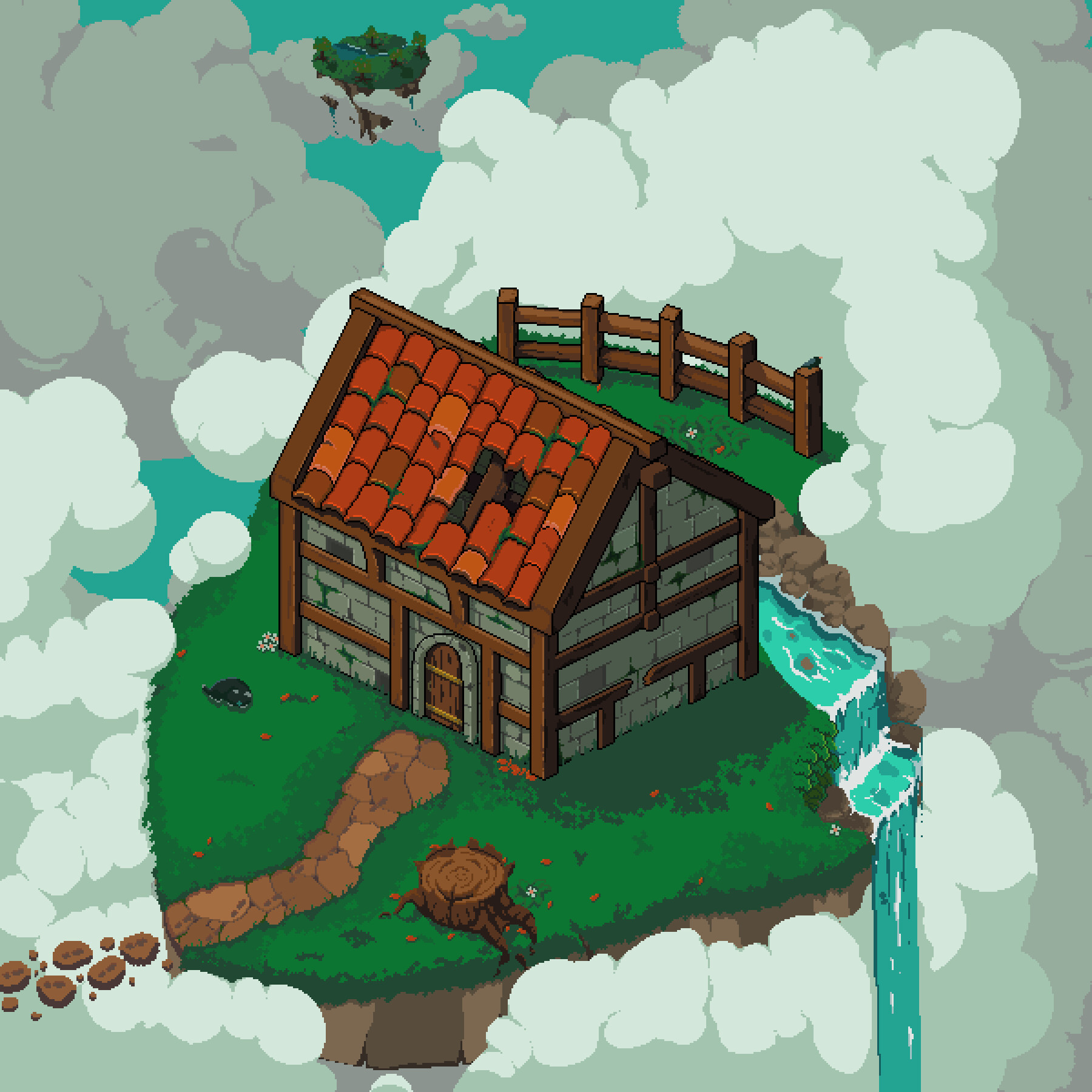 ArtStation - Floating island scene