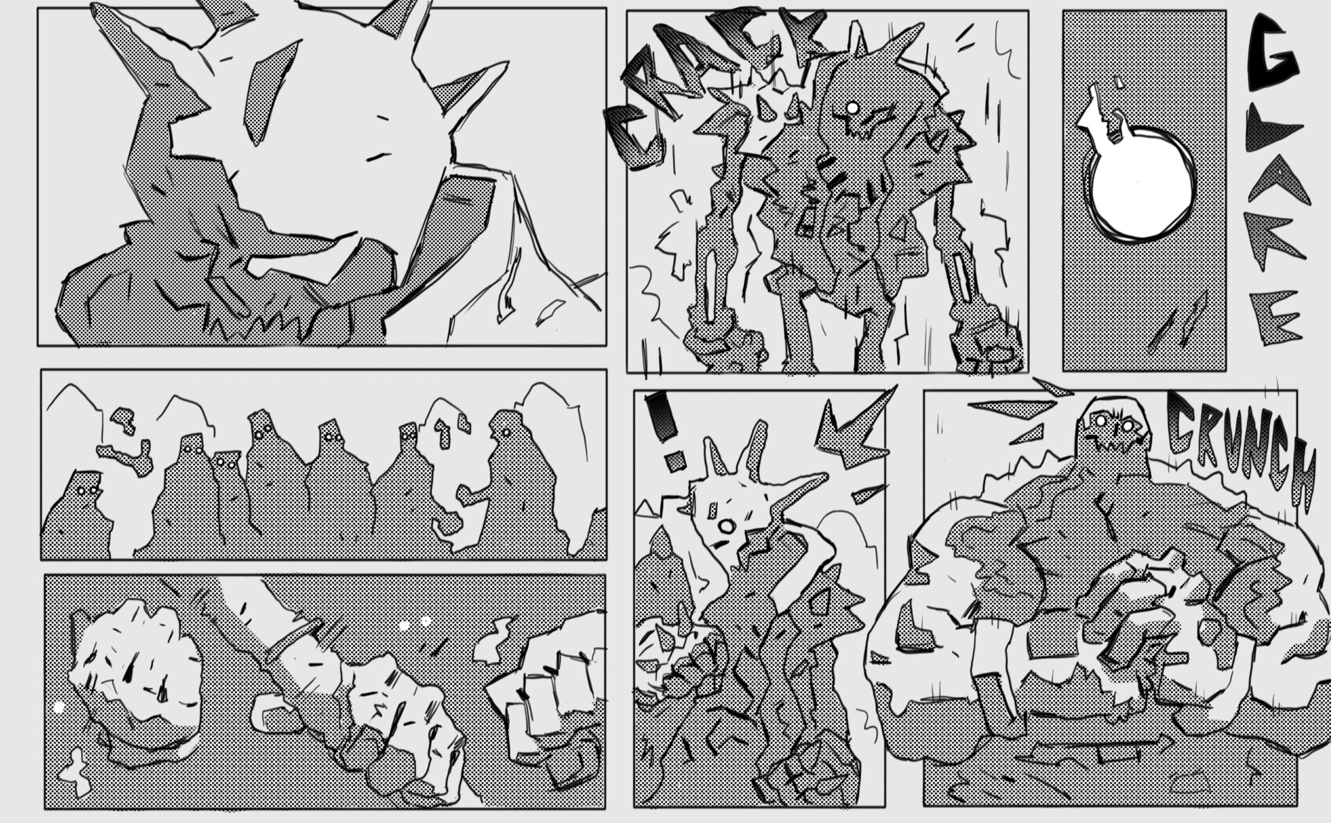 ArtStation - Bonehead intro and outro comic.