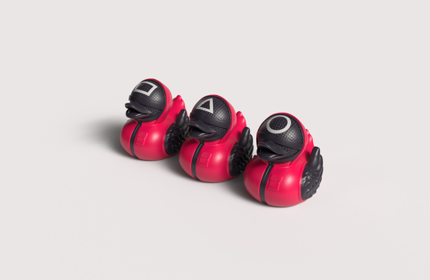 MENTOZ 3D STUDIO - squid game masked men Duck