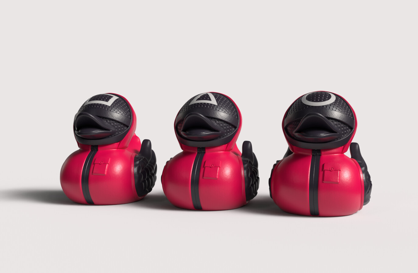 MENTOZ 3D STUDIO - squid game masked men Duck
