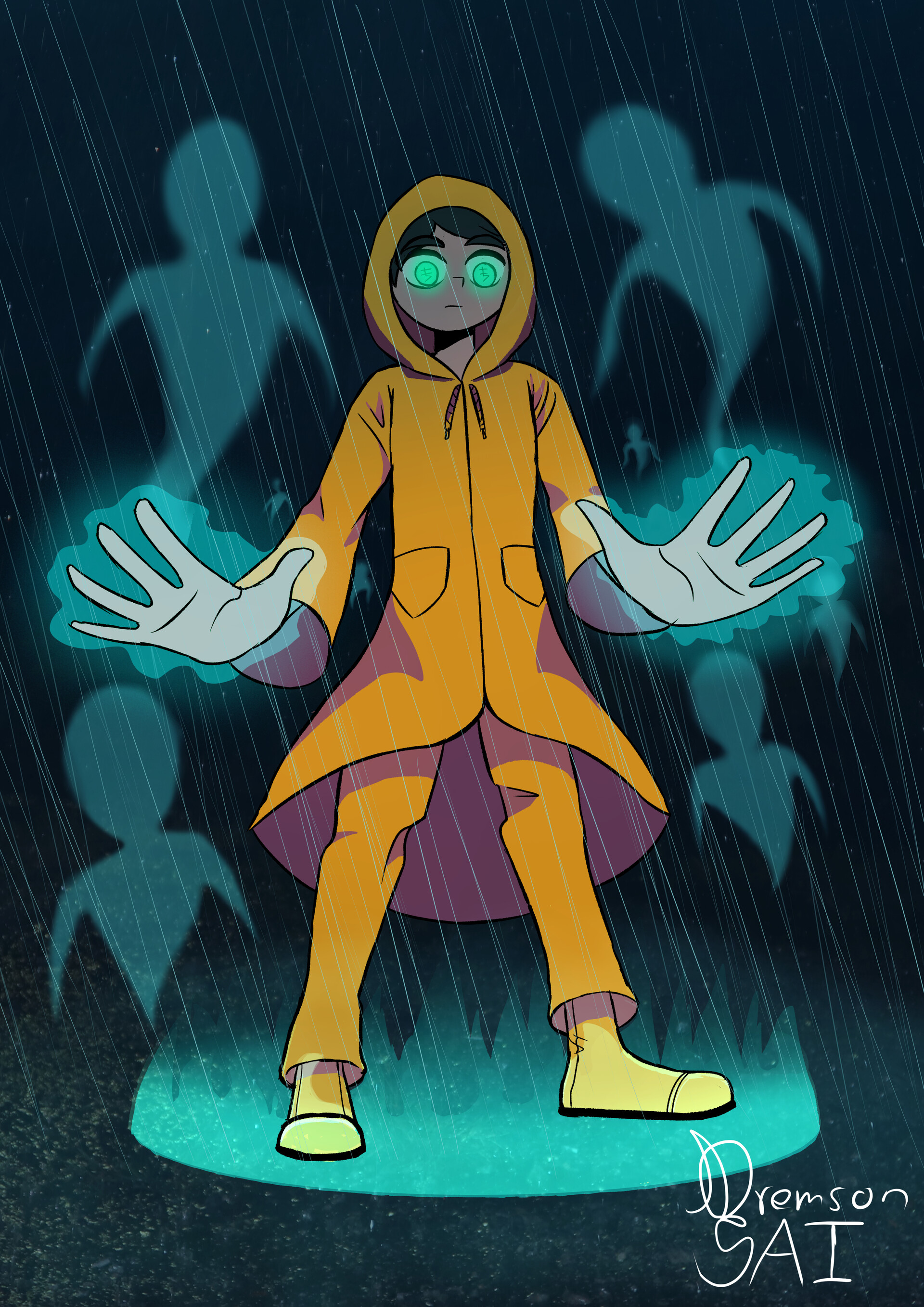 how to draw rain in sai