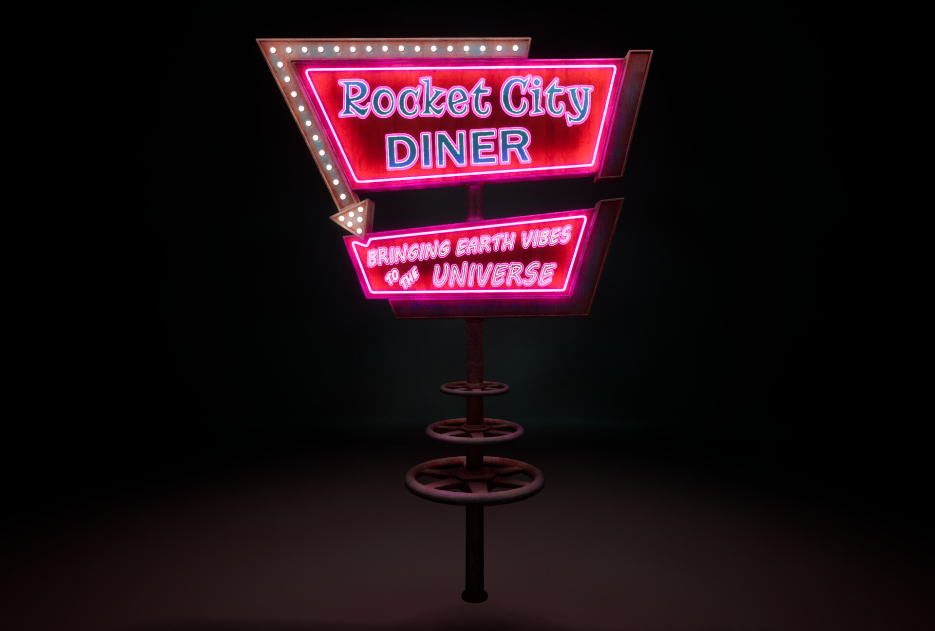 ArtStation - Rocket City Diner Sign
