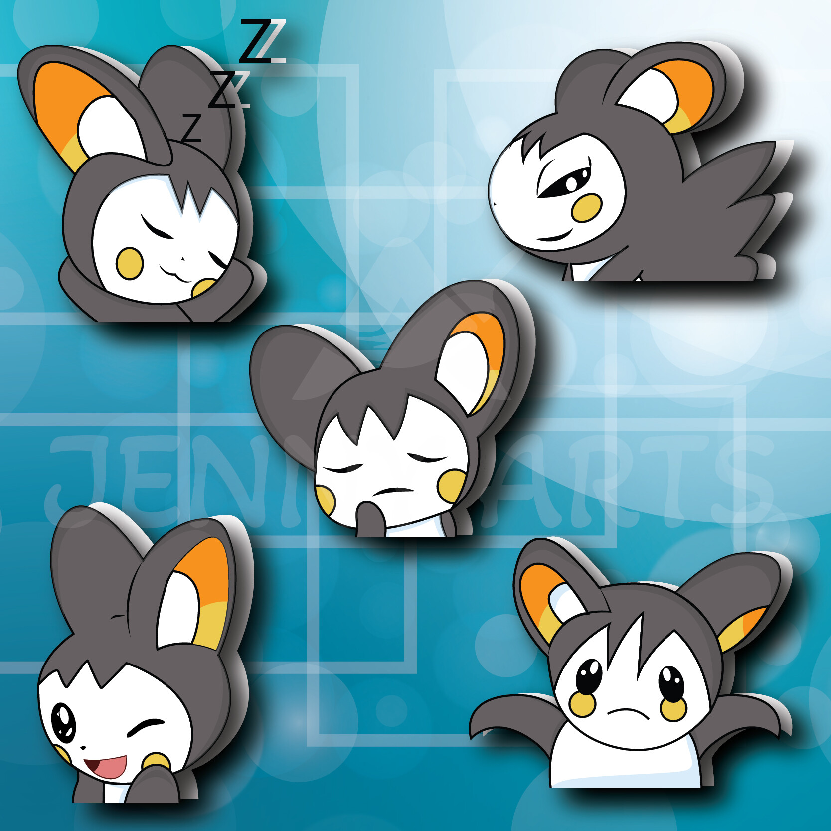 ArtStation - ⚡ Electric Charm: Emolga Emotes Set⚡