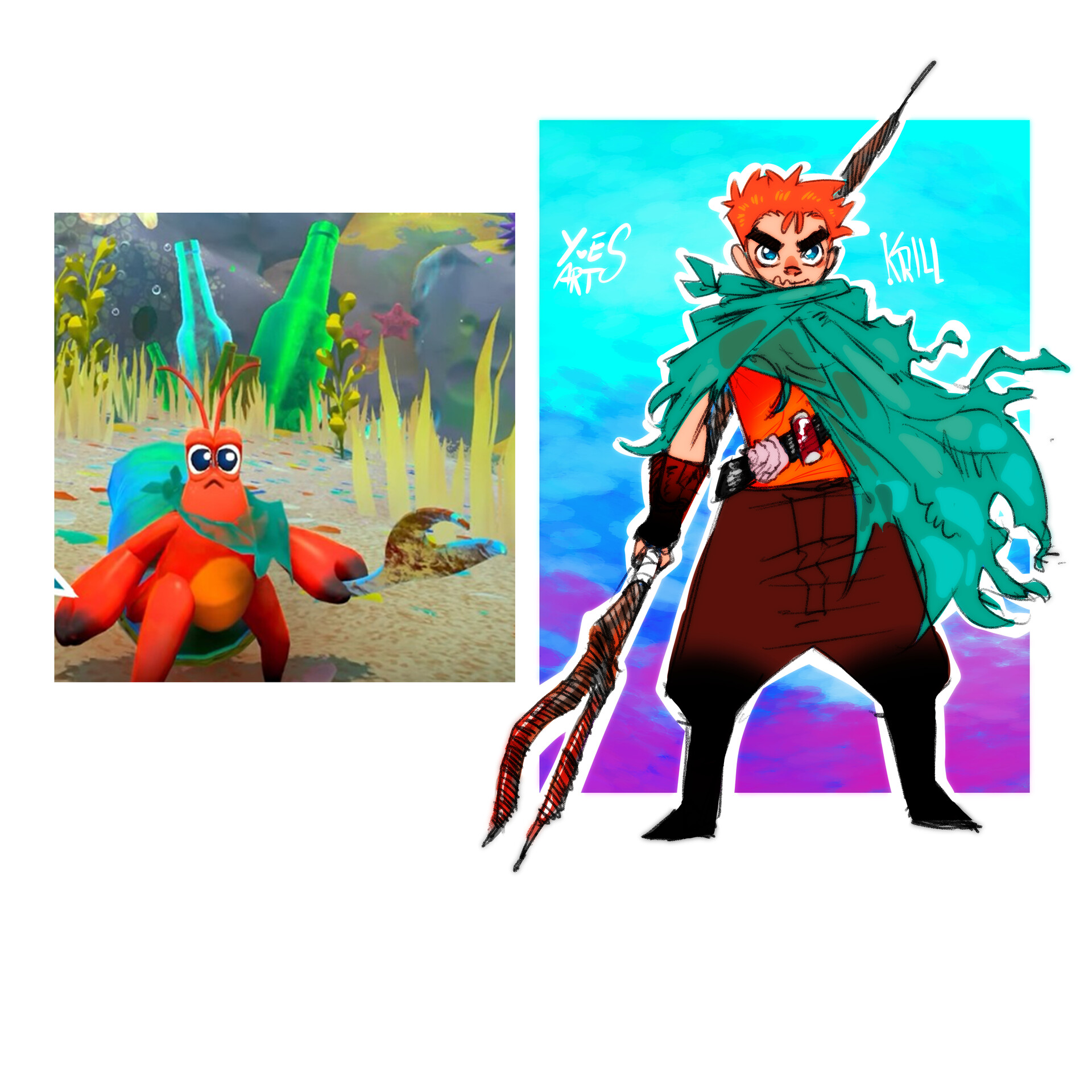 ArtStation - Krill another crabs treasure Gijinka design