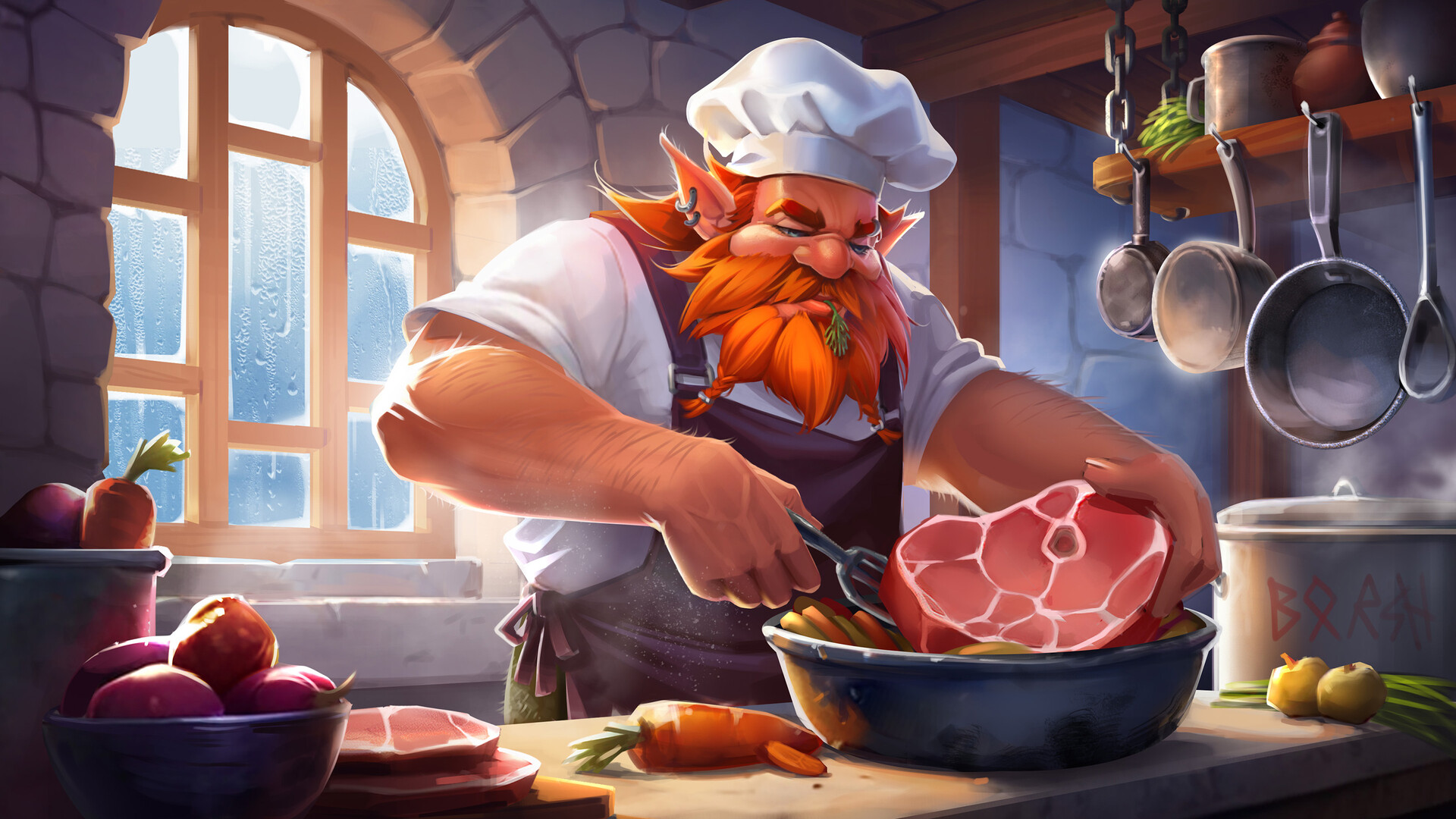 ArtStation - dwarf chef's kitchen routine