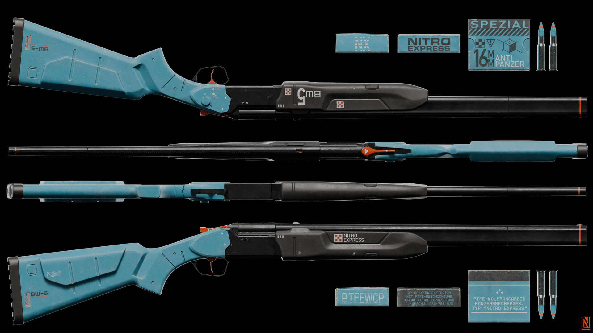 Nicholas Lessere - SIGNALIS Fan Art: BW-5 "Nitro Express" Rifle