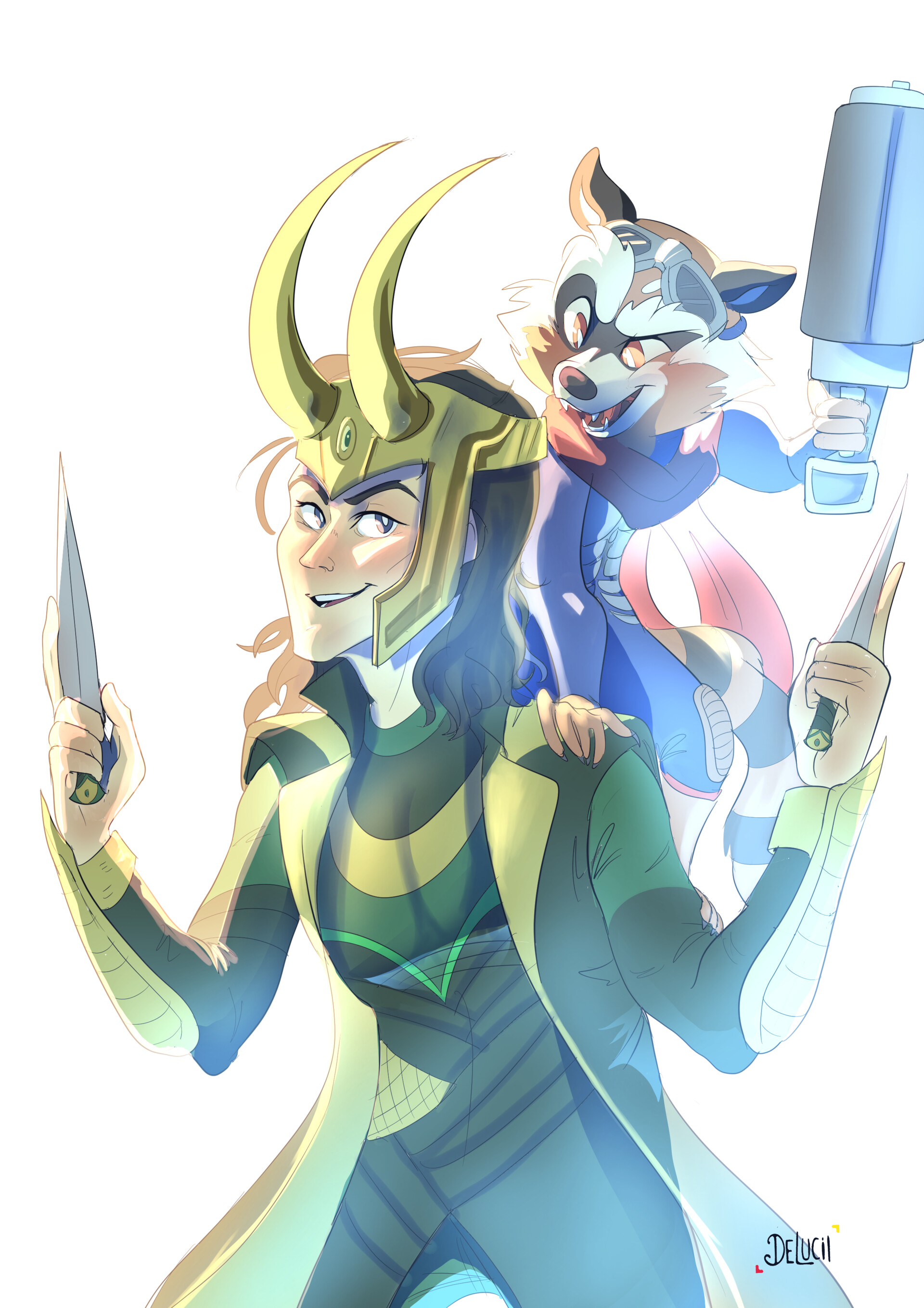 ArtStation - Marvel Loki and Rocket illustrations