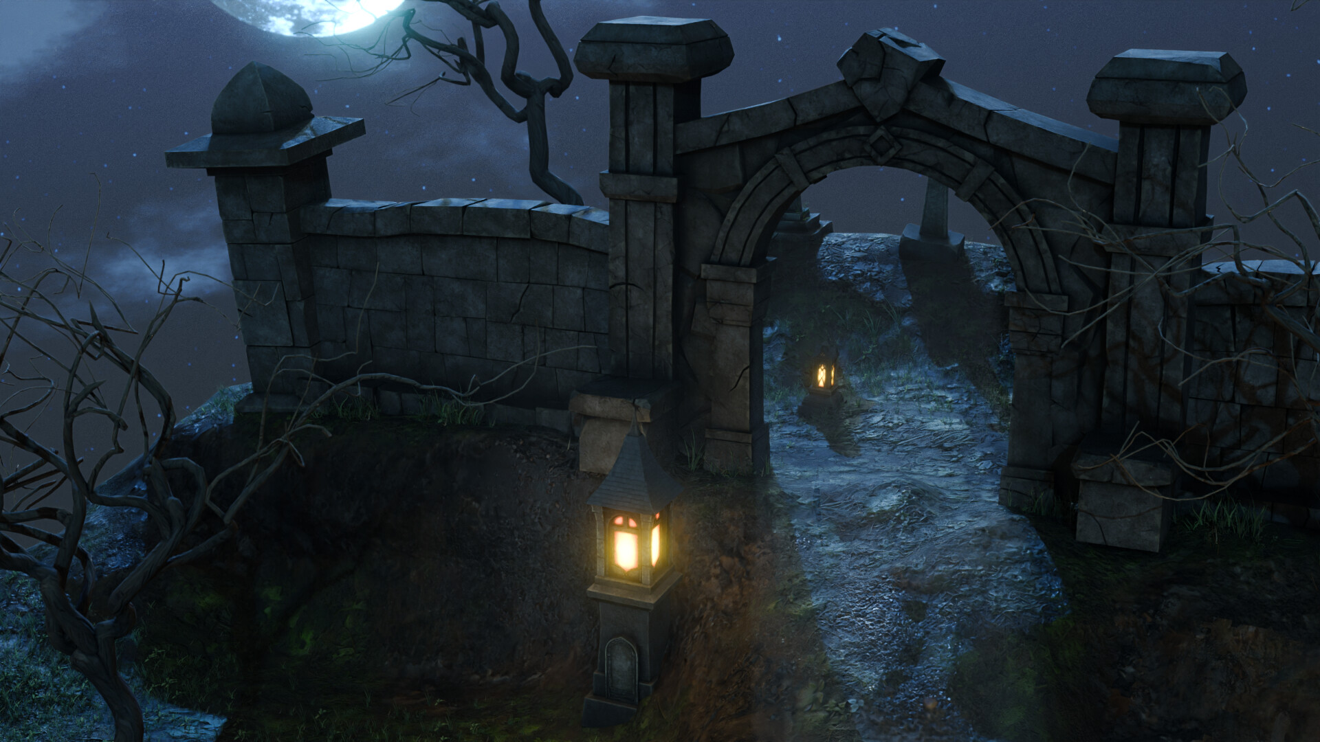 3D Tudor - Stylized Cemetery Asset Pack for Blender, Unity & UE5