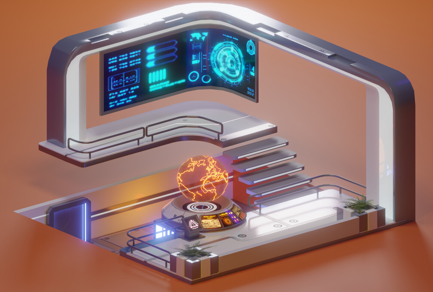 ArtStation - cyberistic control room