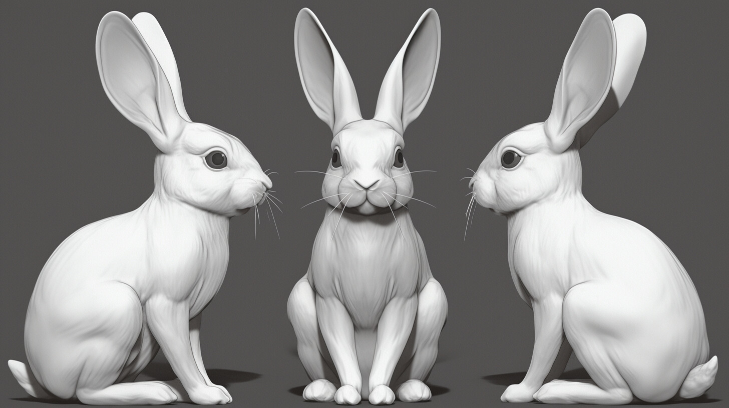 3D Head Sculpt References in 4K - Tika Art - +300 Rabbit Sculpt ...