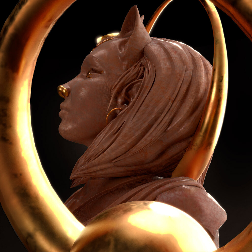 ArtStation - Bastet - Egyptian deity