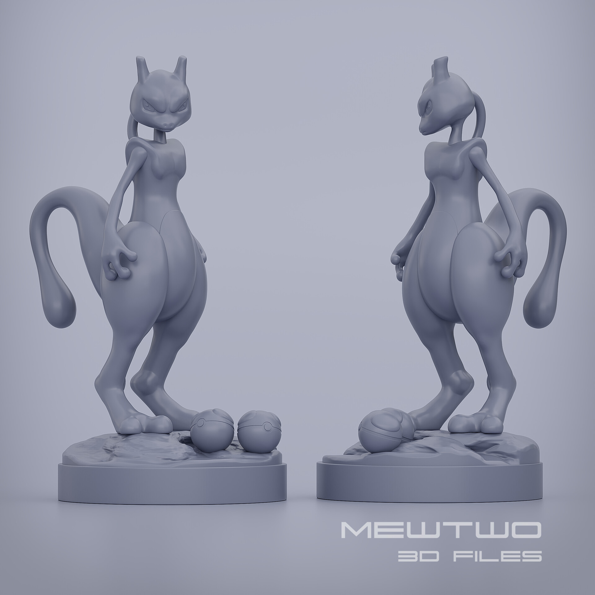 ArtStation - Mewtwo statue - 3d printing