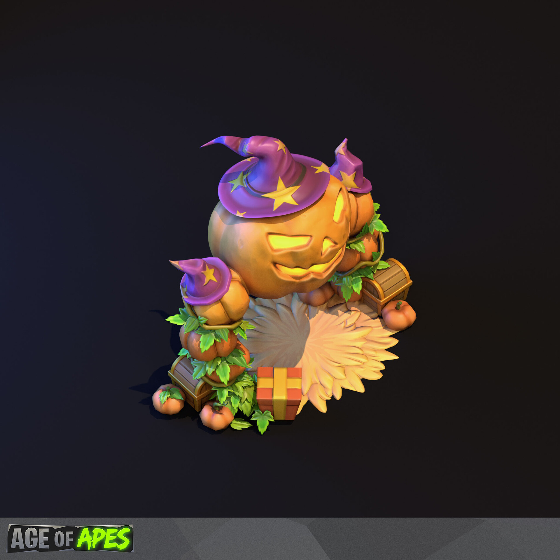 ArtStation - Halloween pumpkin decorations, stylized pumpkin models