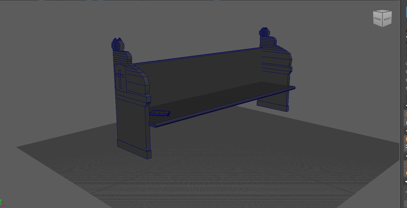ArtStation - Cathedral bench 3d mesh
