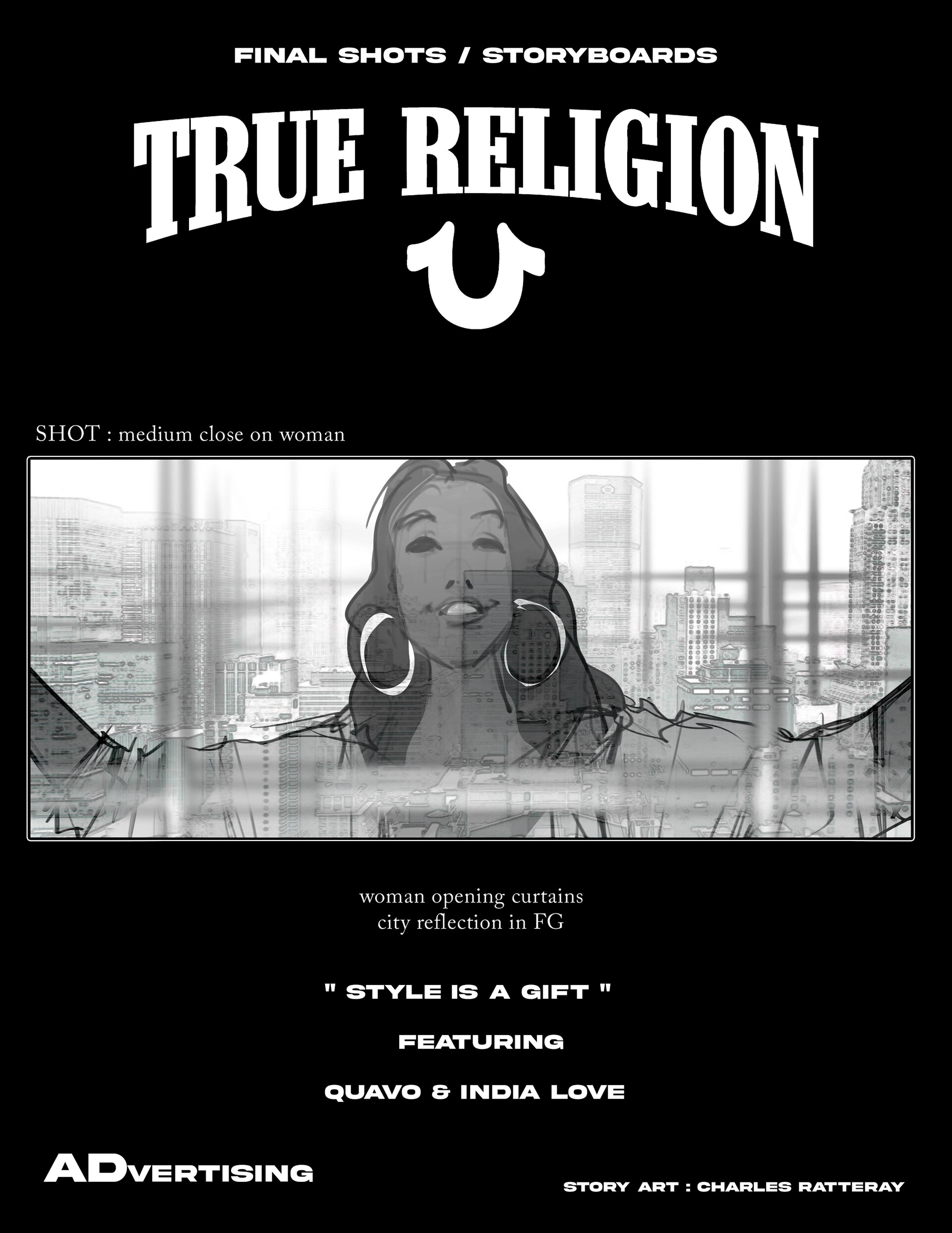 ArtStation - TRUE RELIGION - STYLE IS A GIFT - FEATURING QUAVO AND INDIA LOVE - STORYBOARDS ...