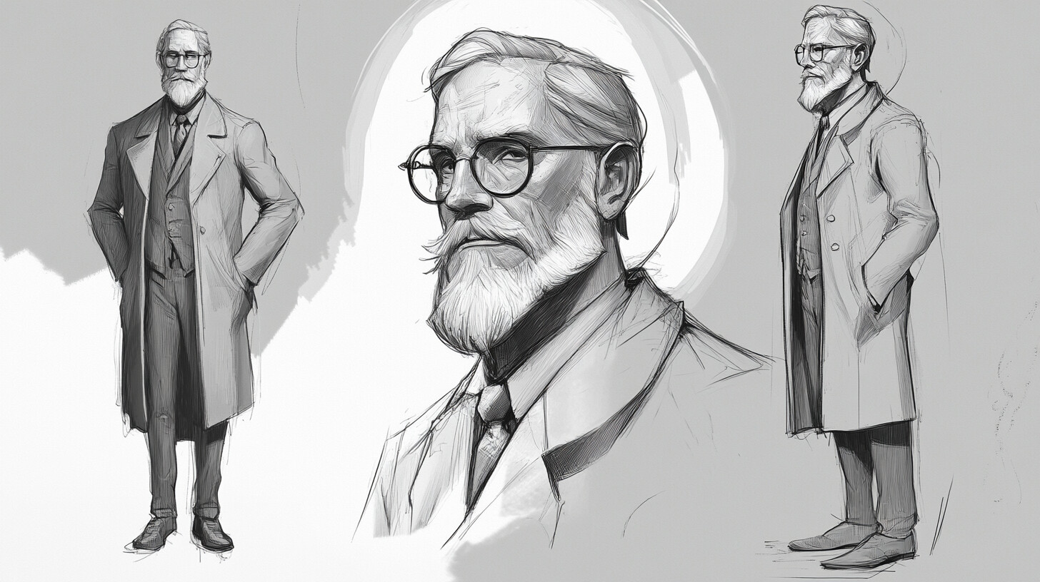 Concept Art - +300 Professor Sketch Sheet Reference Images(4k)