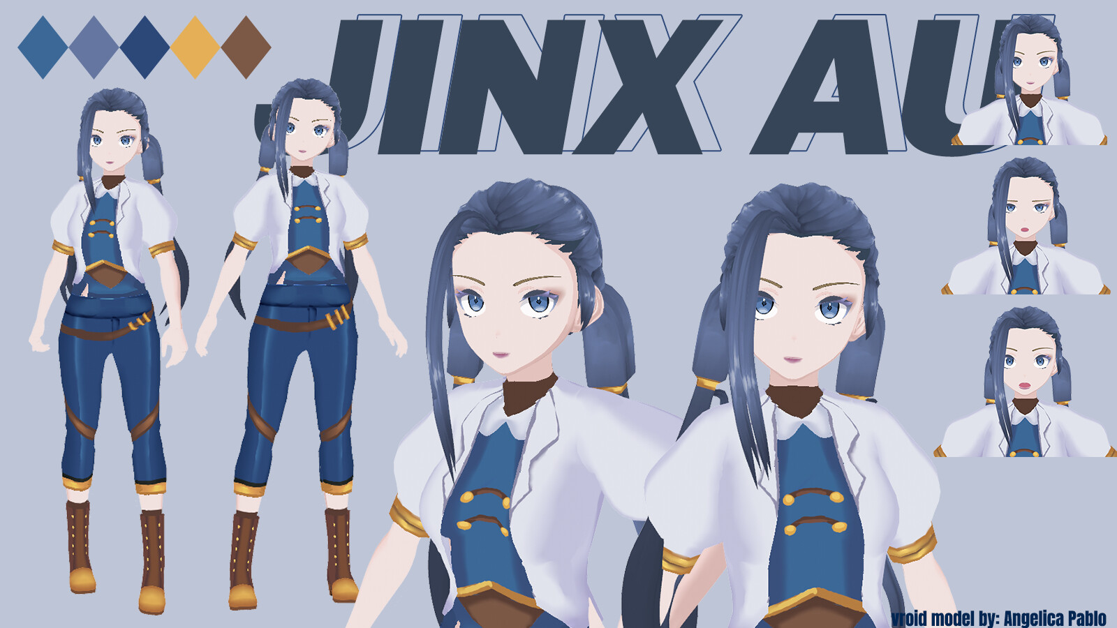 Angelica Jenina Pearl Pablo (crimsxnskyart) - [VROID] Piltover Jinx Fanart