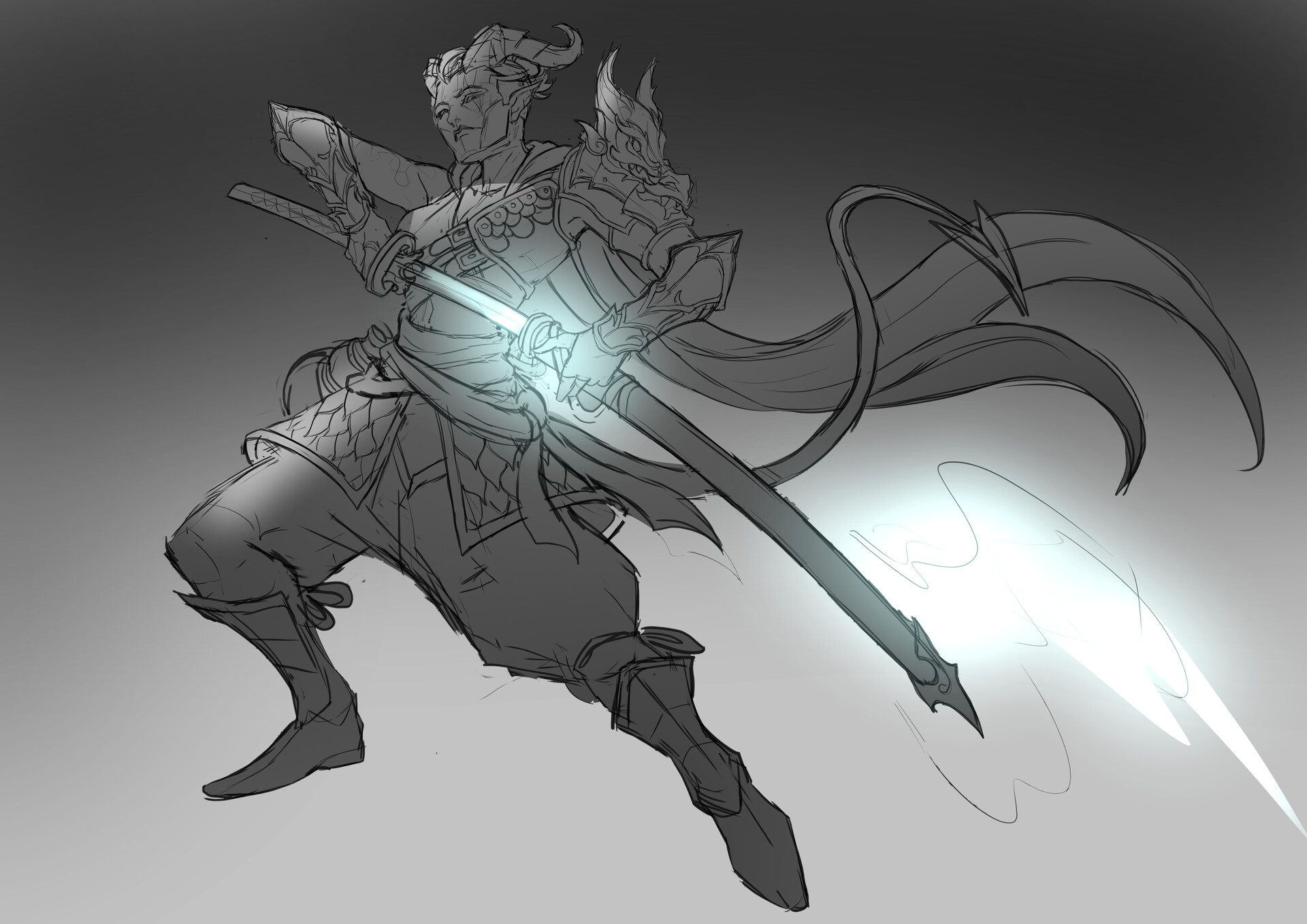 Quaithz - Commission - Samurai Tiefling Monk DND Dungeons and Dragons ...
