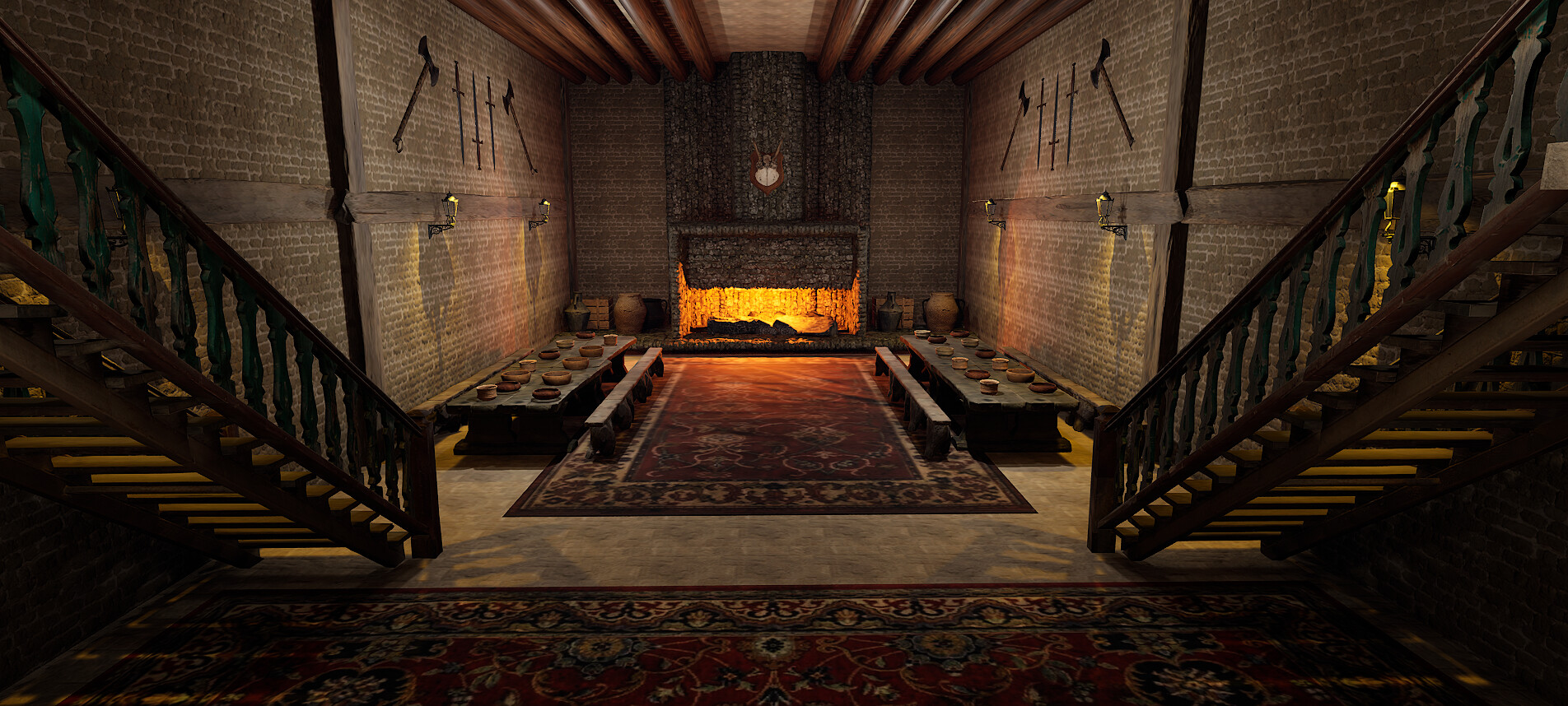 ArtStation - Medieval Celtic Village House Tavern 5 Rooms Project