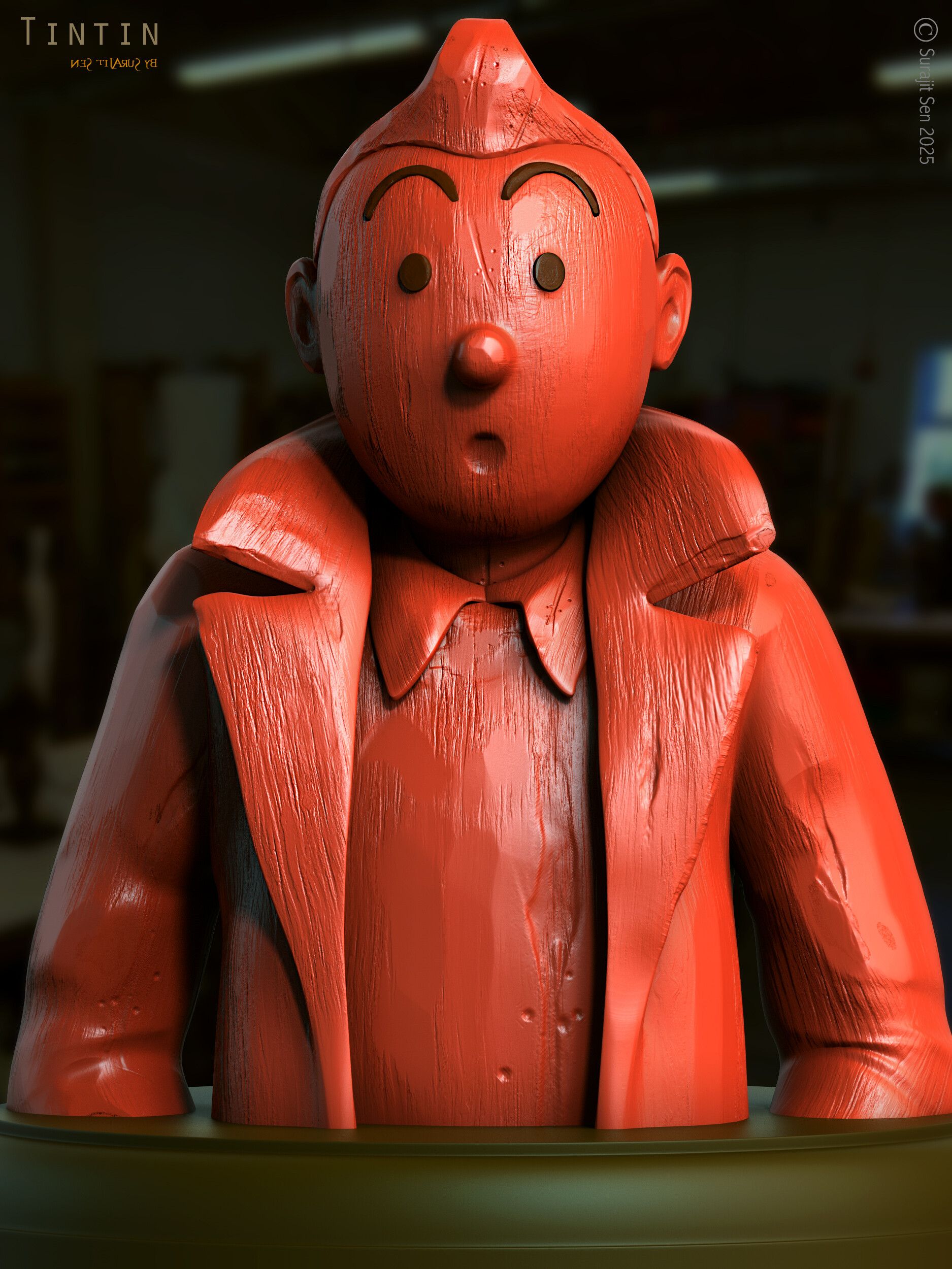 ArtStation - Tintin - Digital Sculpture by Surajit Sen