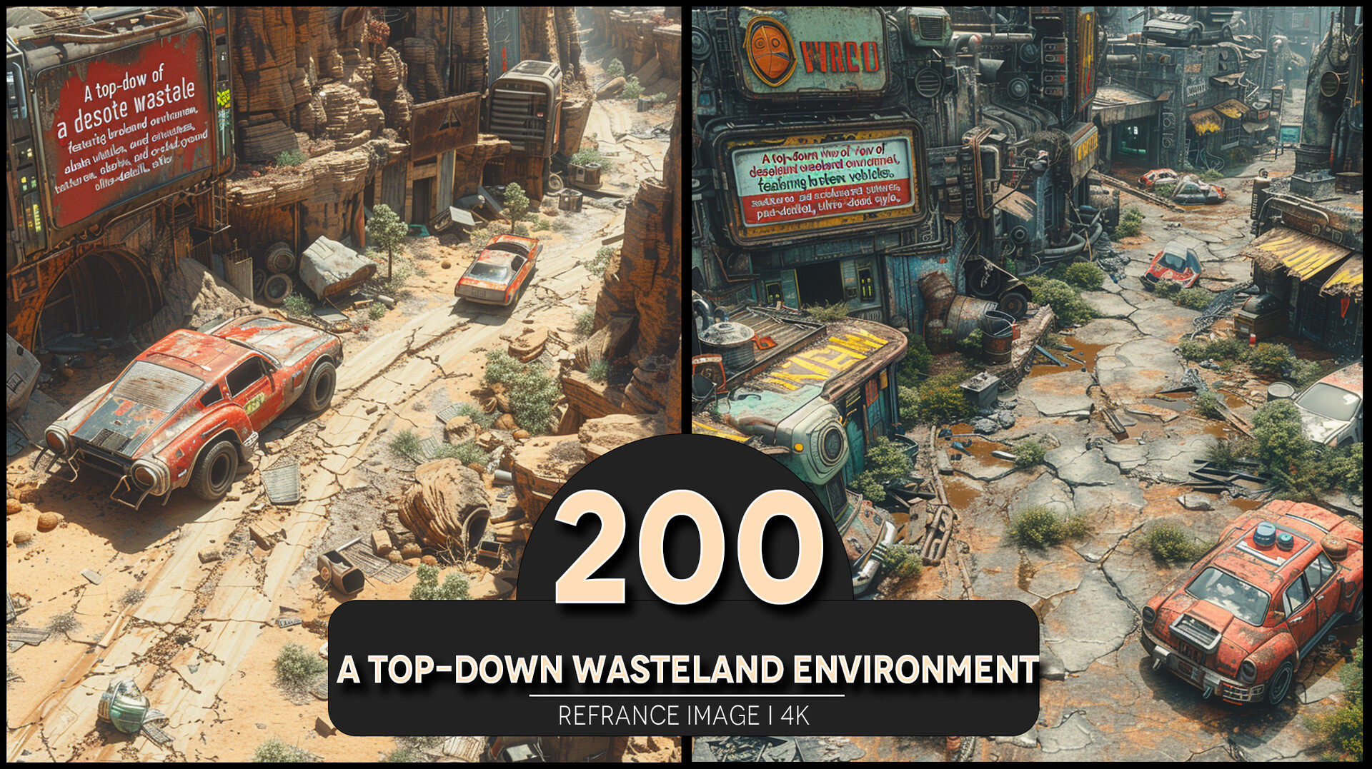 Pixel Ref - A top-Down Wasteland Environment 4K Reference/Concept Images