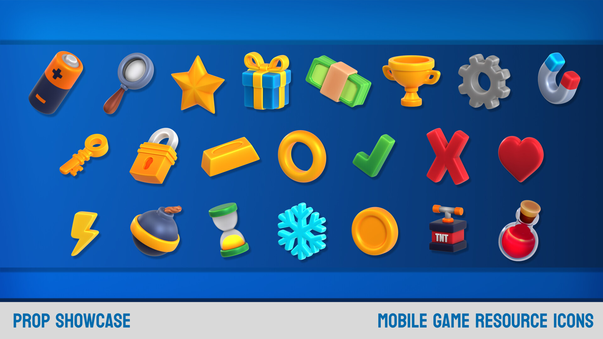 Deniz ARAS - Mobile Game 3D Resource Icons Renders