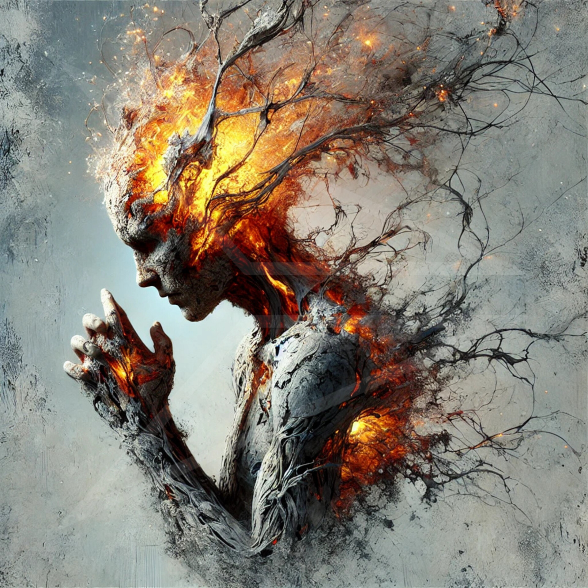 ArtStation - Fiery Elemental Spirit Artwork