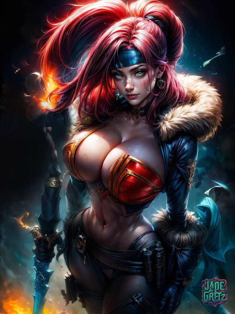 ArtStation - Red Monika: Huntress of Shadows and Deadly Secrets by Jade Gretz