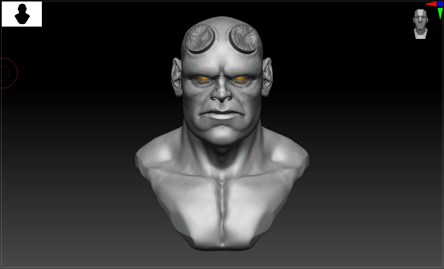 ArtStation - Hellboy | Bust (work in progress)