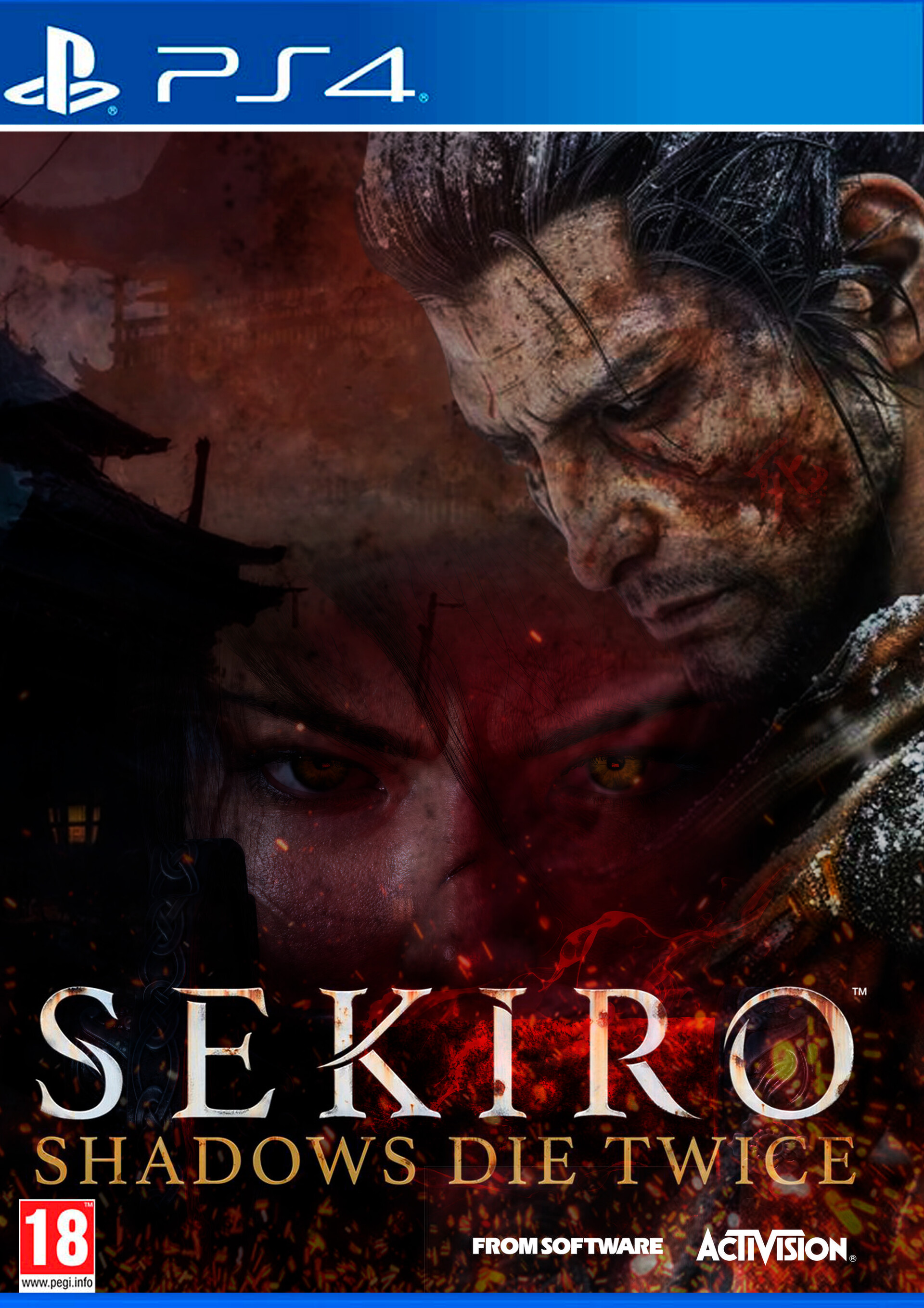 ArtStation - Fan Art Sekiro Shadows Die Twice Cover for PlayStation 4