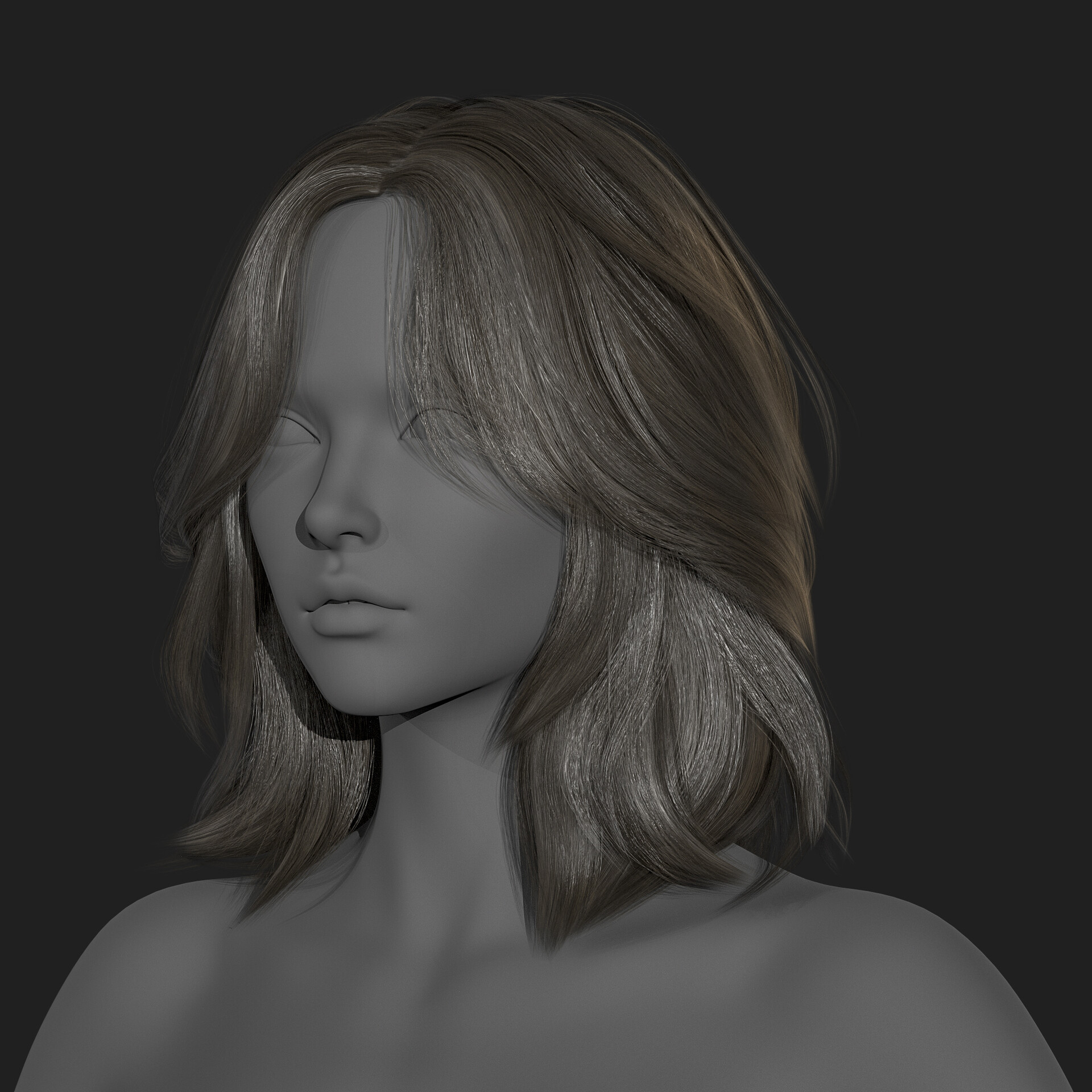 ArtStation - Realtime Medium Hair