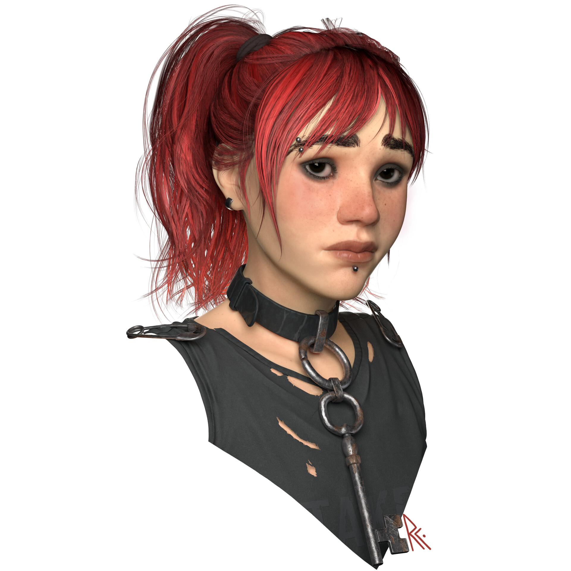 ArtStation - pink hair girl