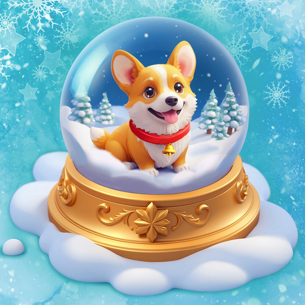 ArtStation - Corgi Snow Globe