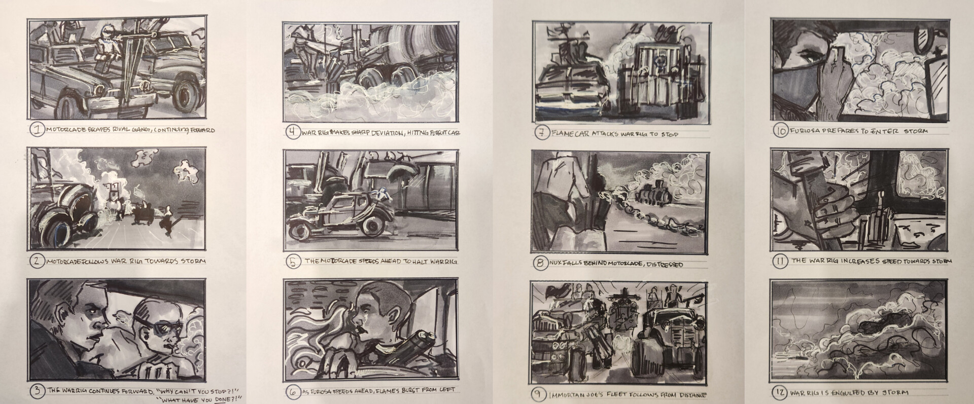ArtStation - Mad Max Fury Road Storyboard Practice
