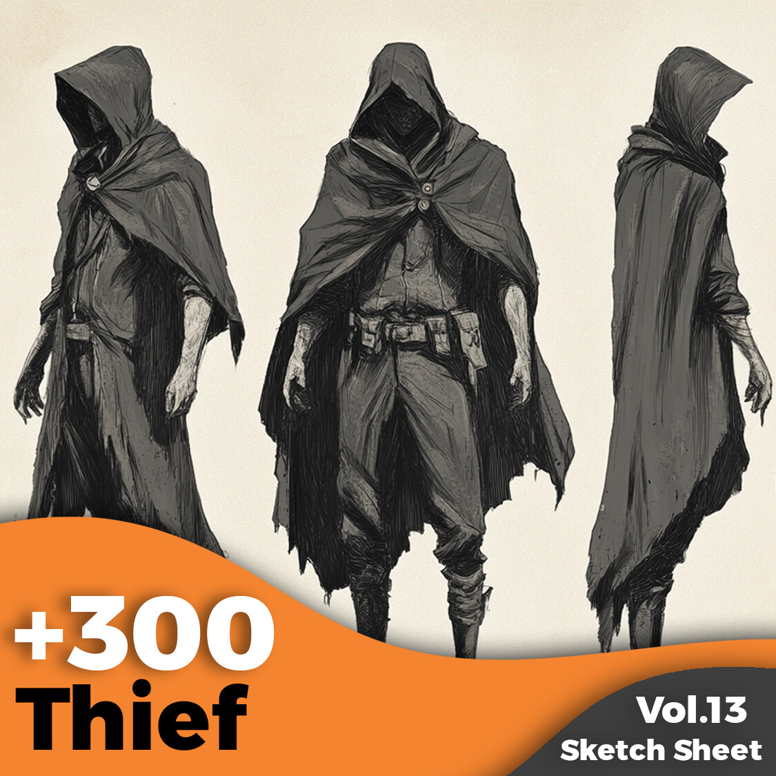 ArtStation - +300 Thief Sketch Sheet Reference Images(4k)