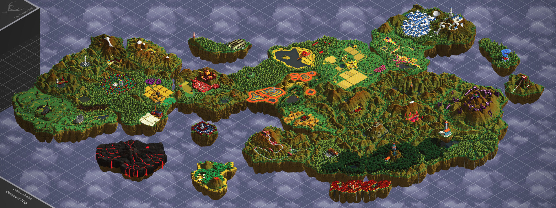 ArtStation - Voxel Art: floating isle map of Dämonheim