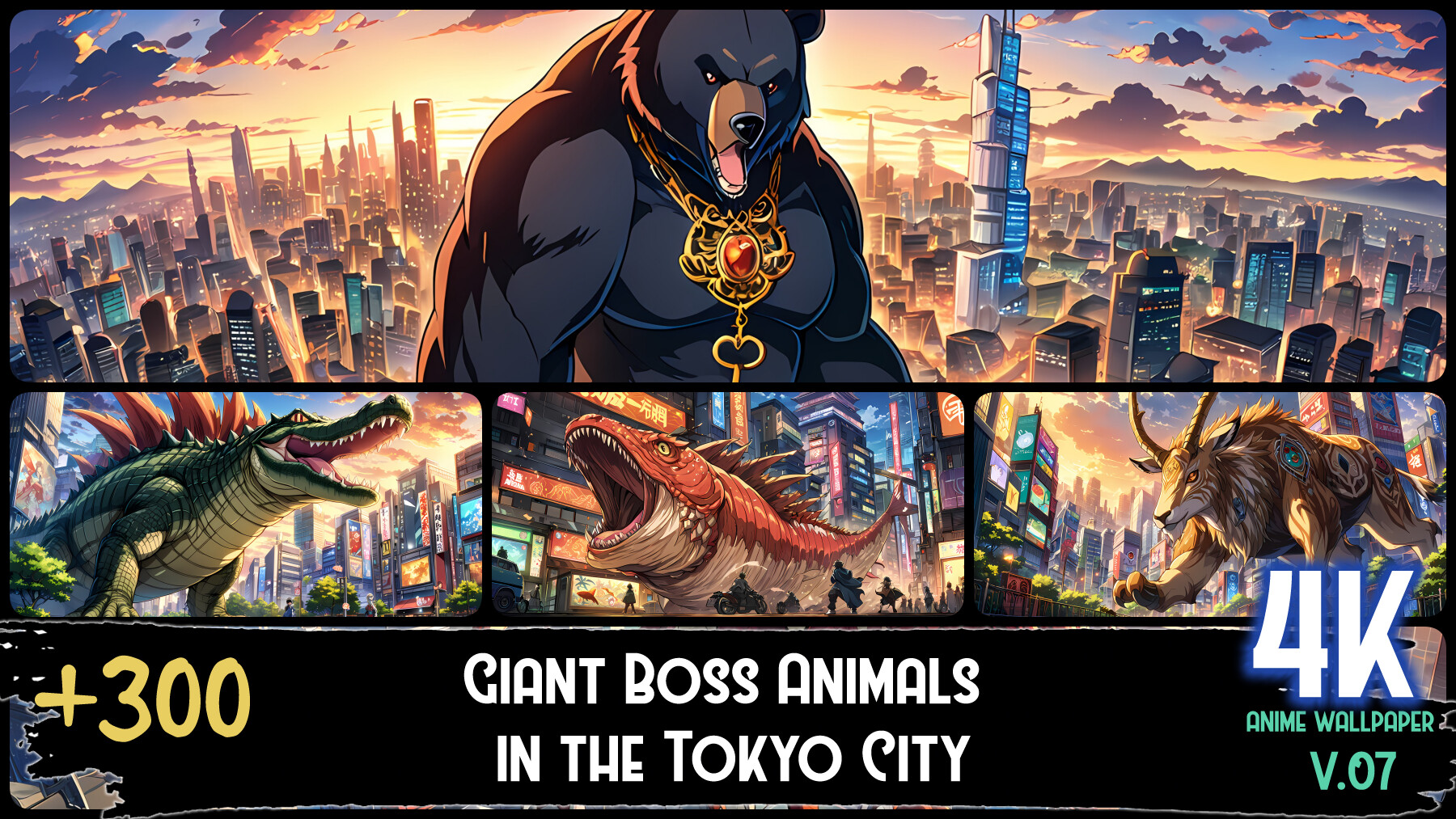 ArtStation - +300 Giant Boss Animals in the Tokyo City | 4K Resolution ...