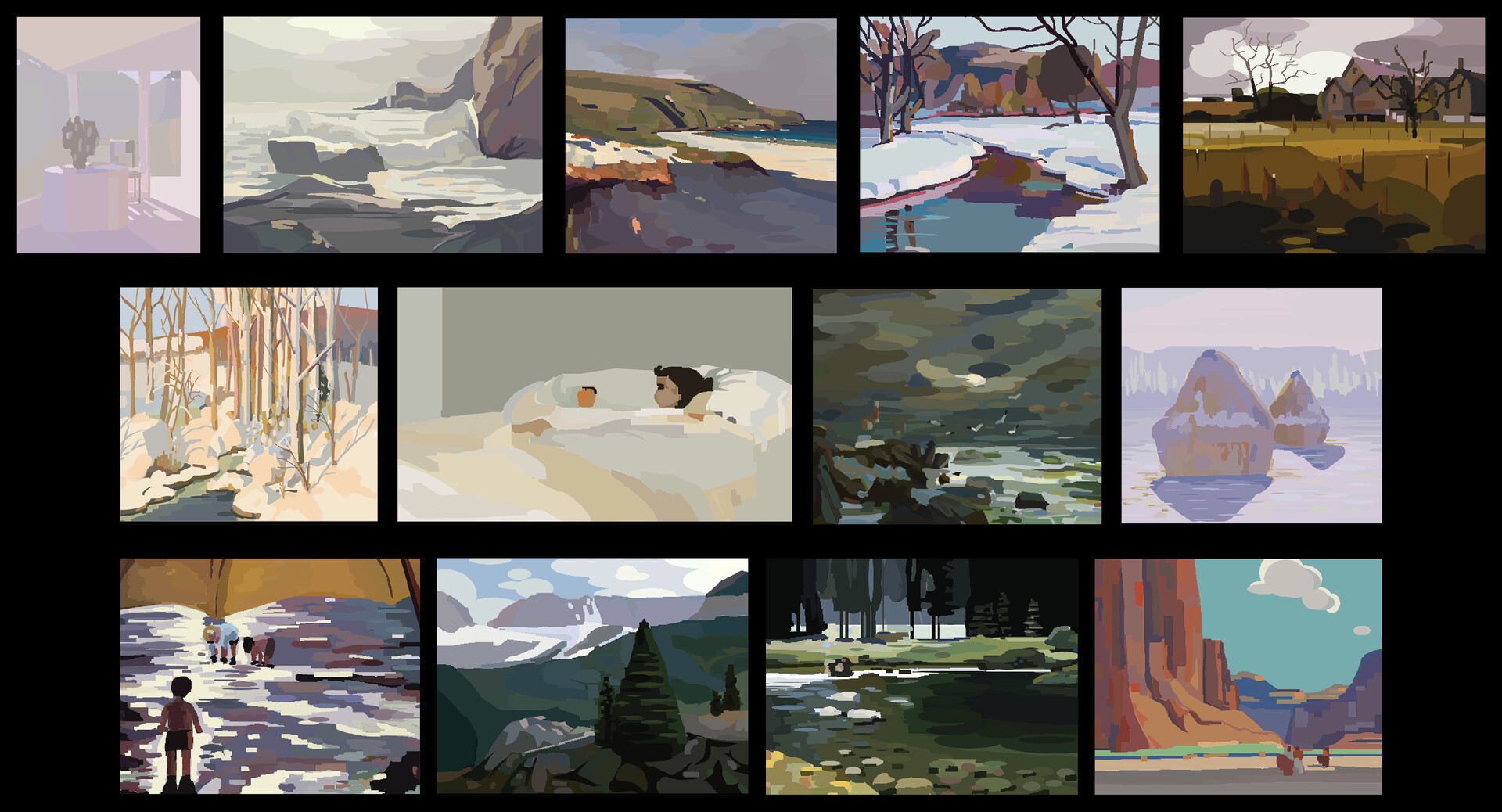 ArtStation - Value Range and Color Key Studies