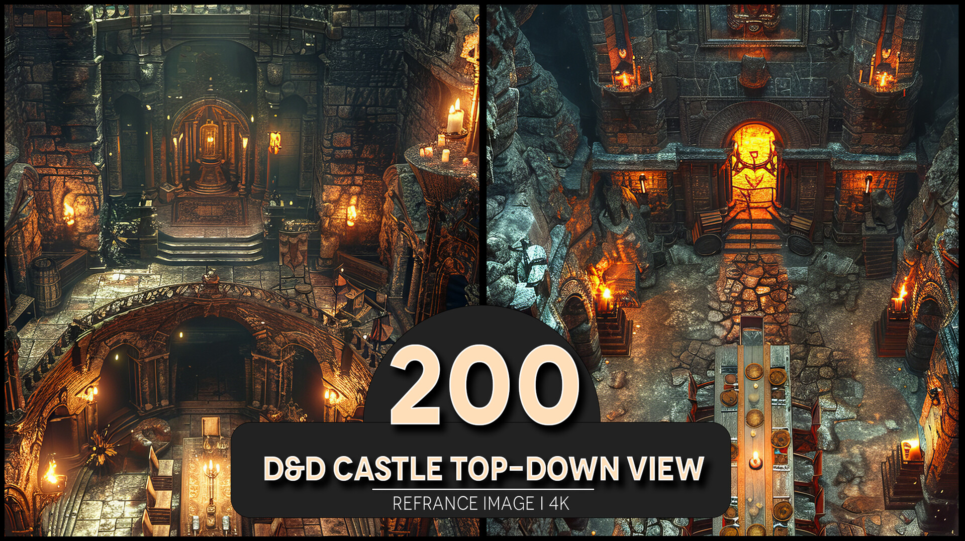 Pixel Ref - D&D Castle Top-down View 4K Reference/Concept Images