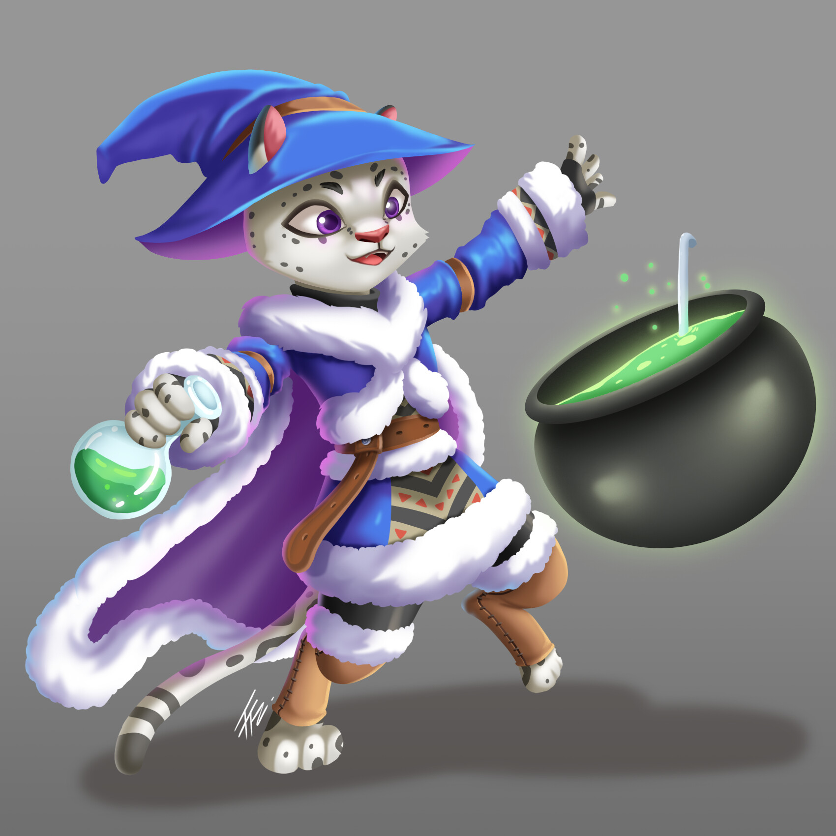 ArtStation - Snow Leopard Sorcerer