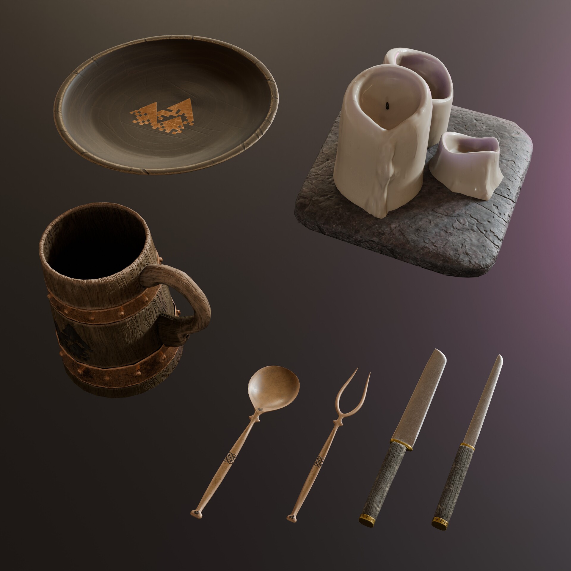 ArtStation - Medieval Fantasy Table Utensils Props Pack