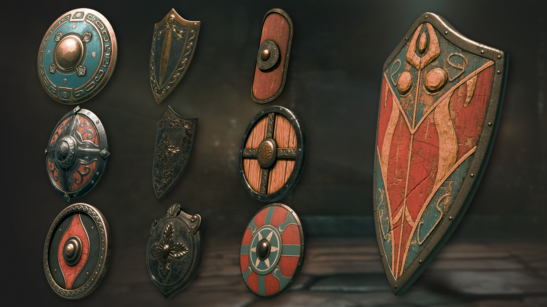 3D Tudor - Stylized Shield Pack for Blender & Game Design | 3D Weapon ...