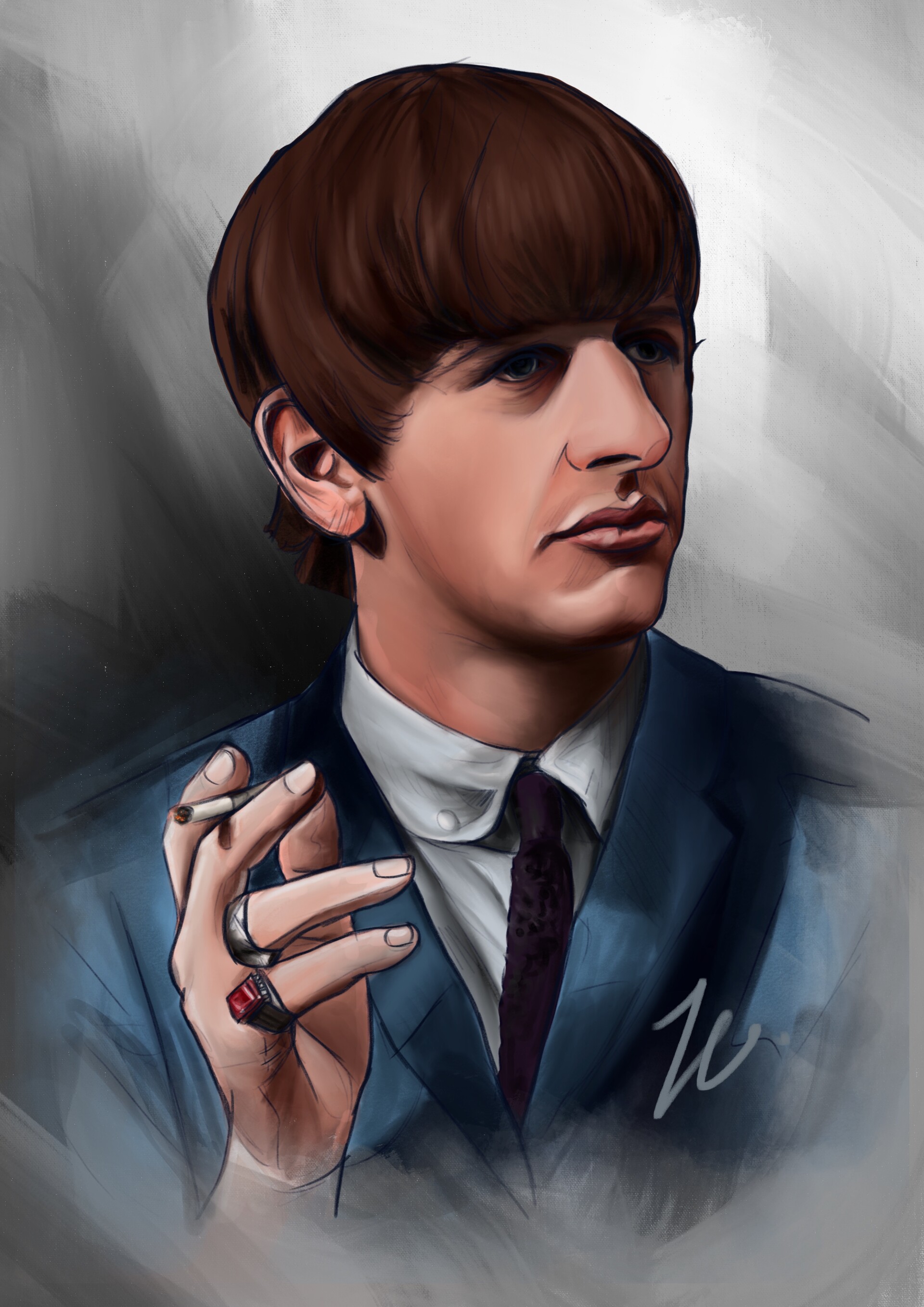 ArtStation - Ringo Starr Portrait