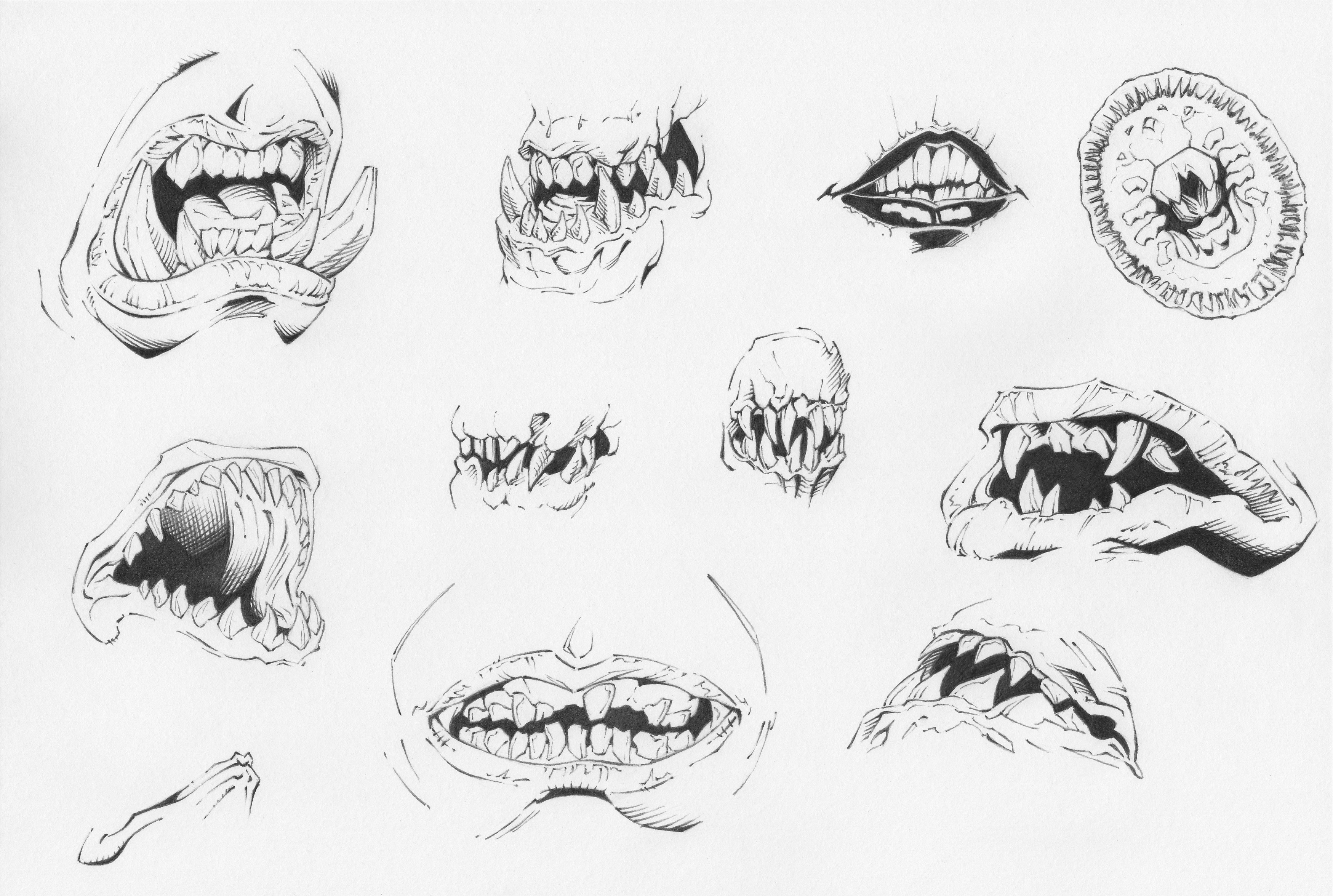 how to draw comic mouth