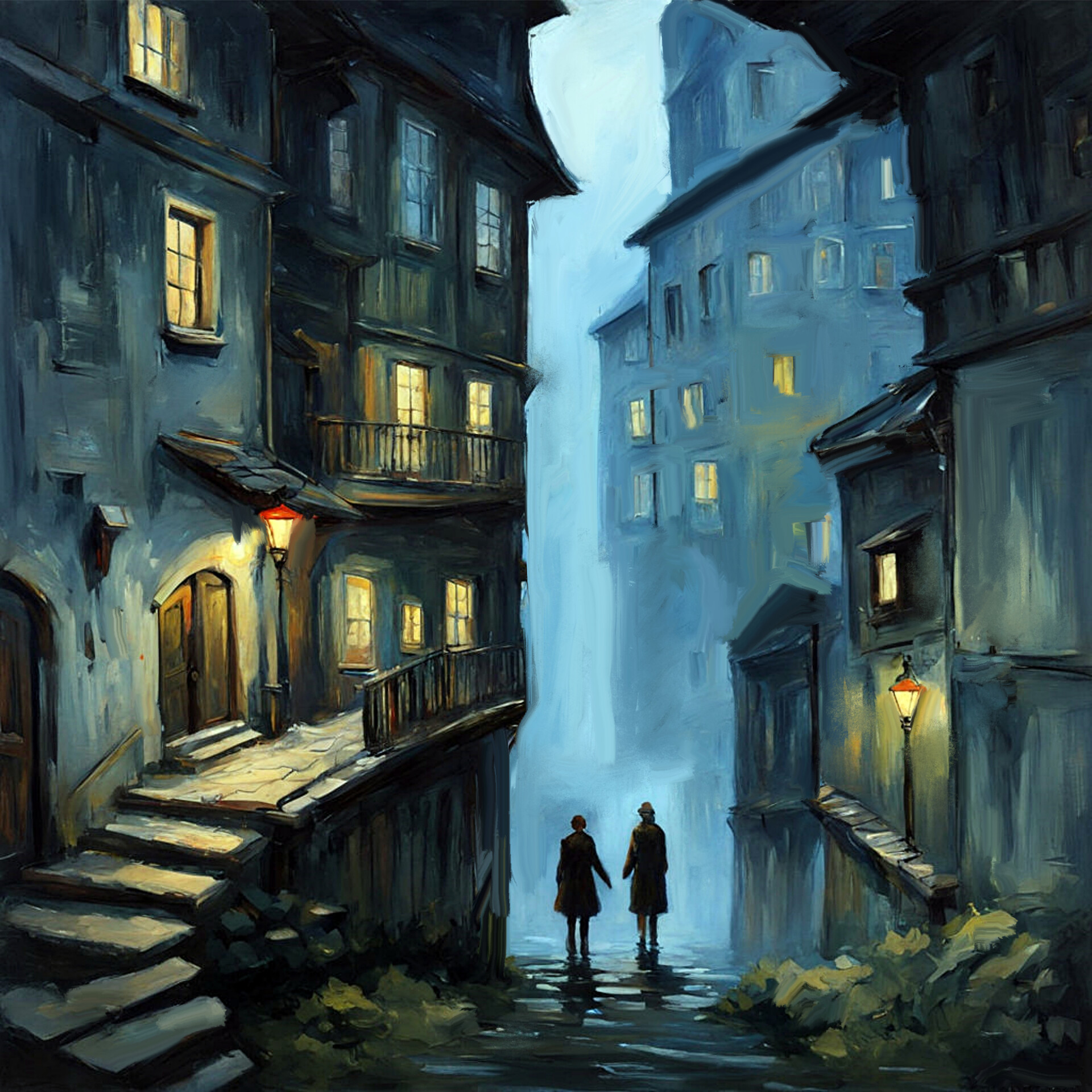 ArtStation - Empty streets, lanterns and the romance of the old town