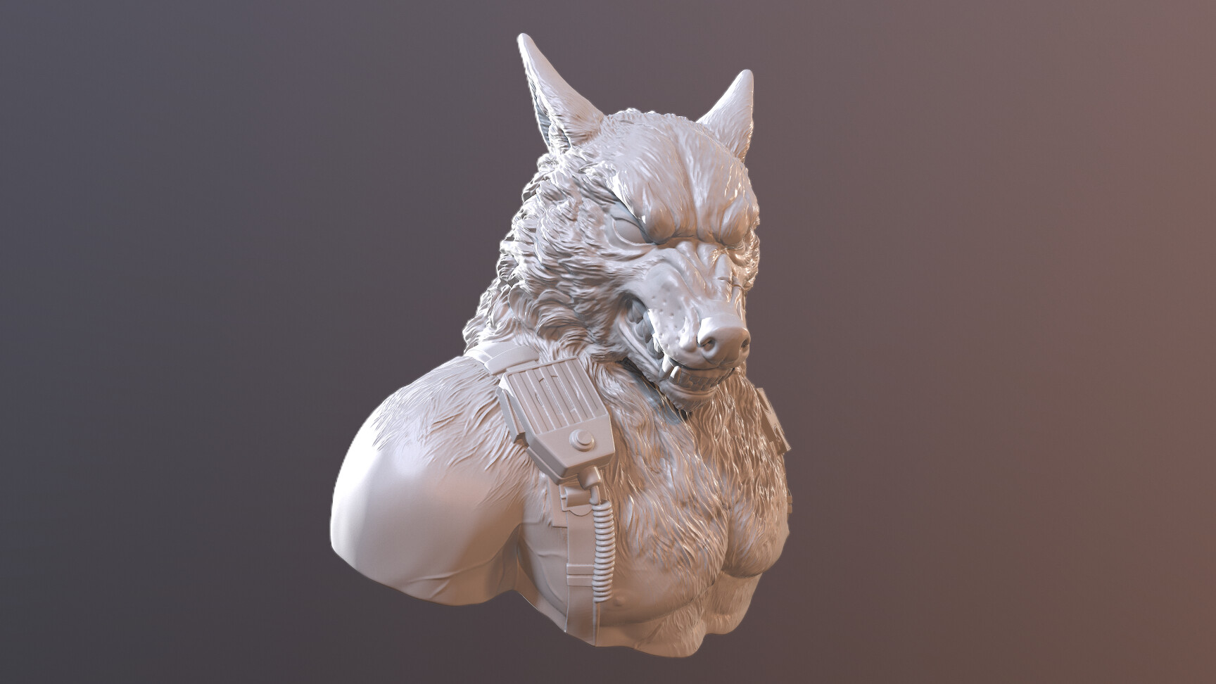 ArtStation - The Lieutenant Wolf Bust